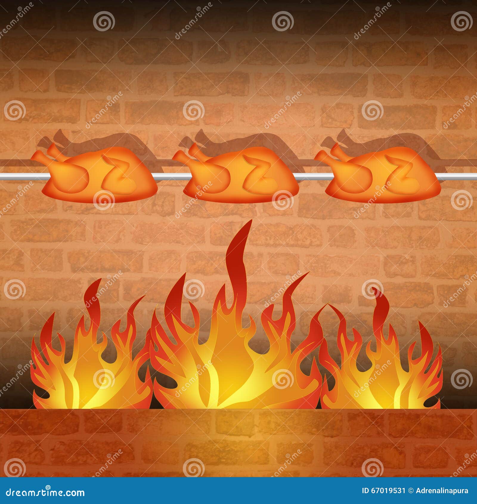 Roast chicken stock illustration. Illustration of chicken - 67019531