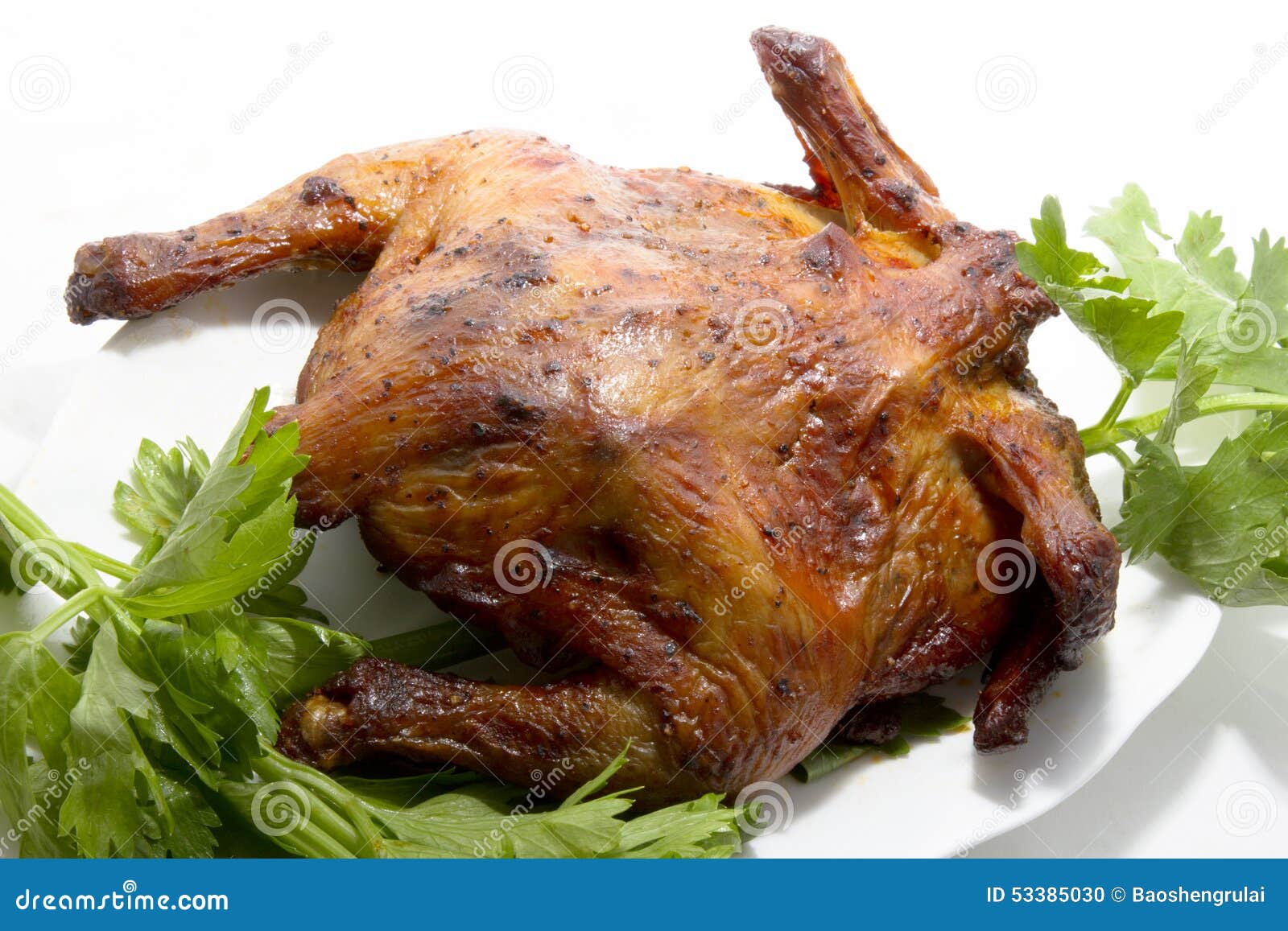 Roast chicken stock photo. Image of close, lunch, chicken - 53385030