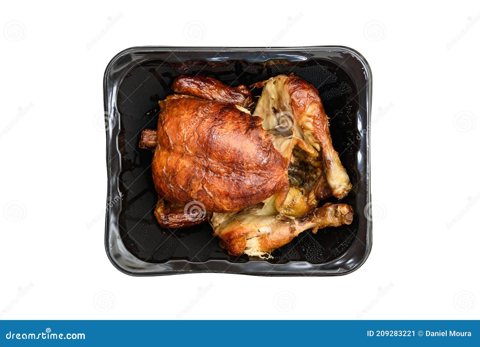 Roast Chicken in the Package on a White Background Stock Image - Image ...