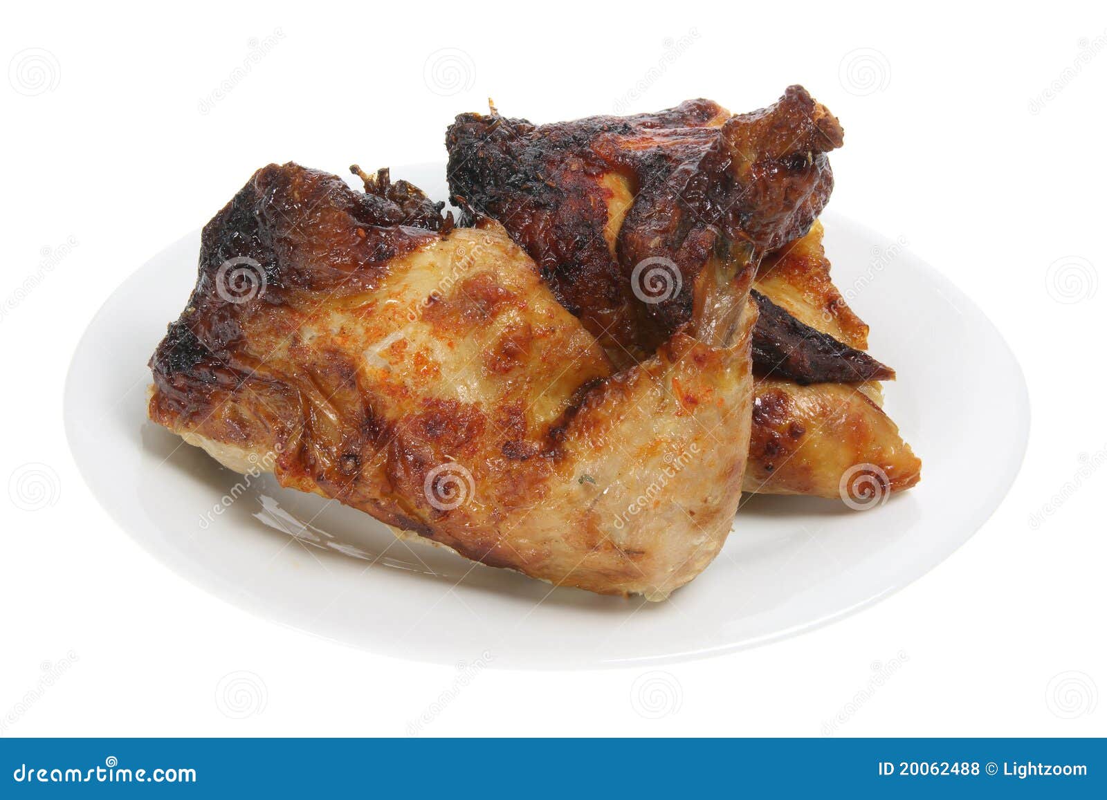 Roast Chicken on Plate stock photo. Image of meat, plate - 20062488