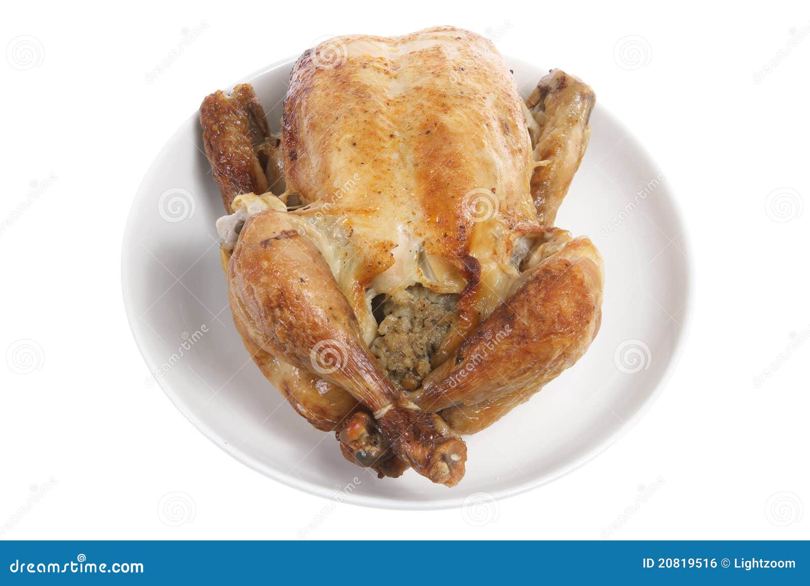 Roast Chicken on Plate stock photo. Image of fowl, serve - 20819516