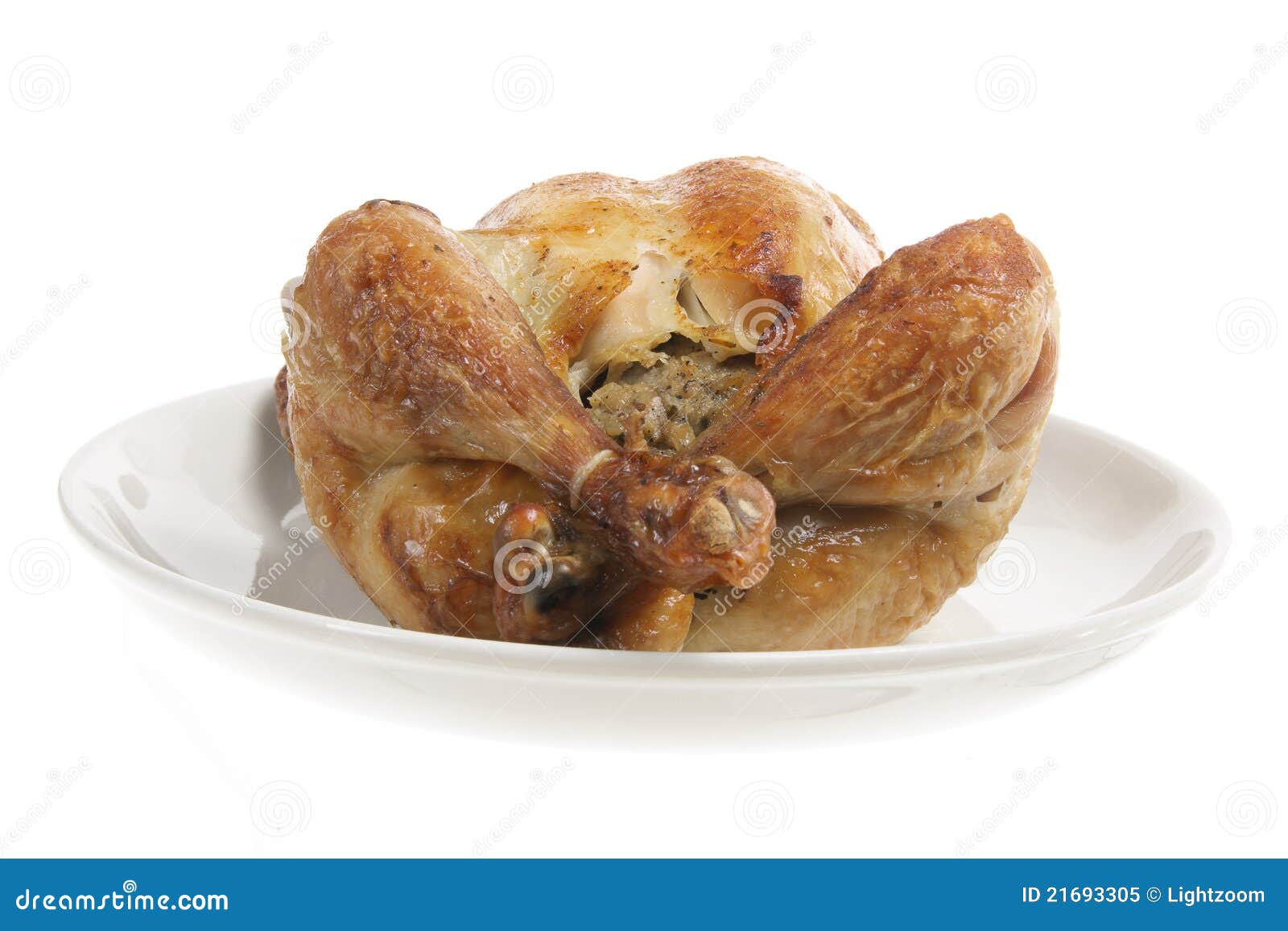 Roast Chicken on Plate stock image. Image of white, life - 21693305