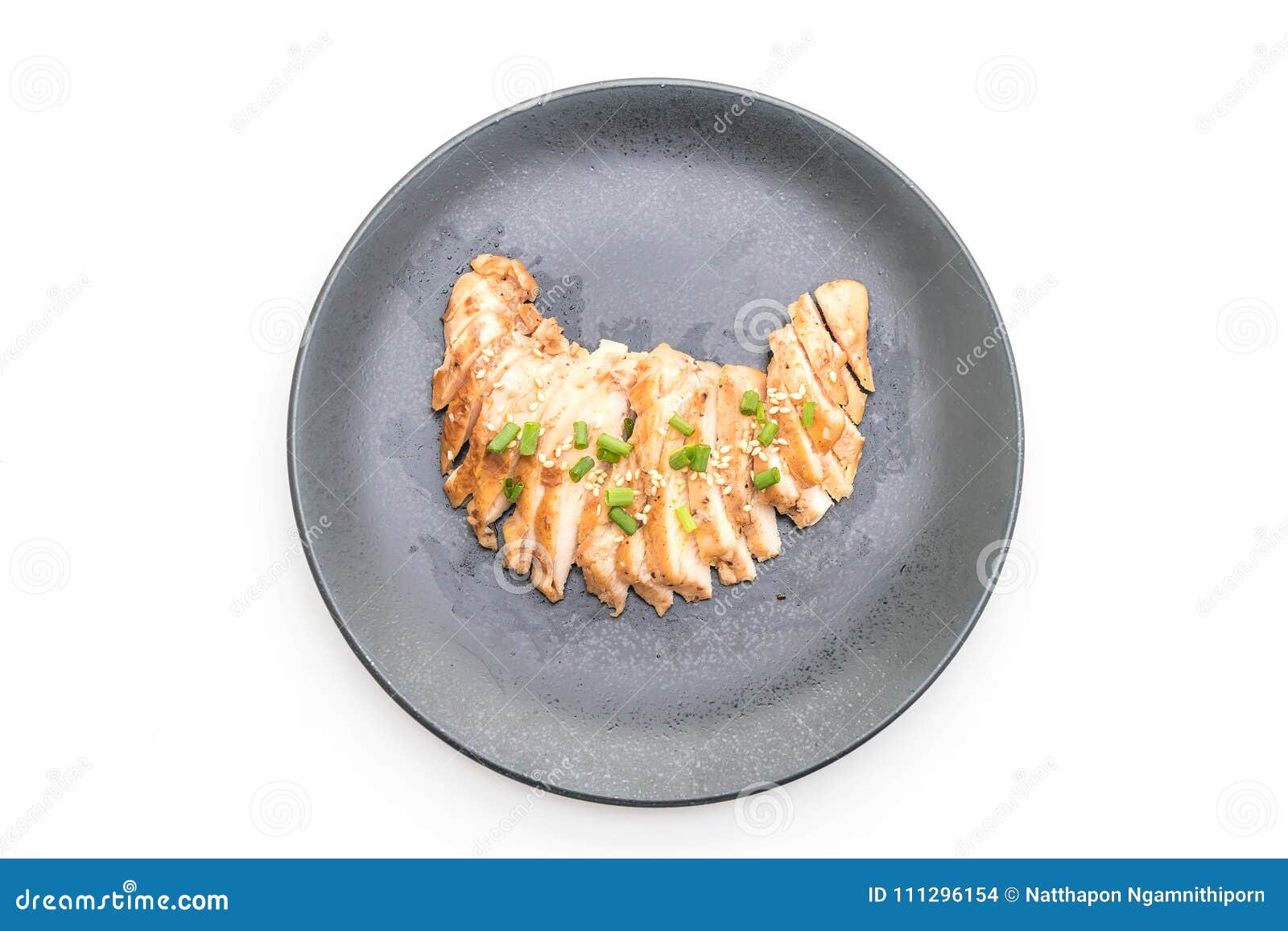 Roast chicken on plate stock photo. Image of cuisine - 111296154