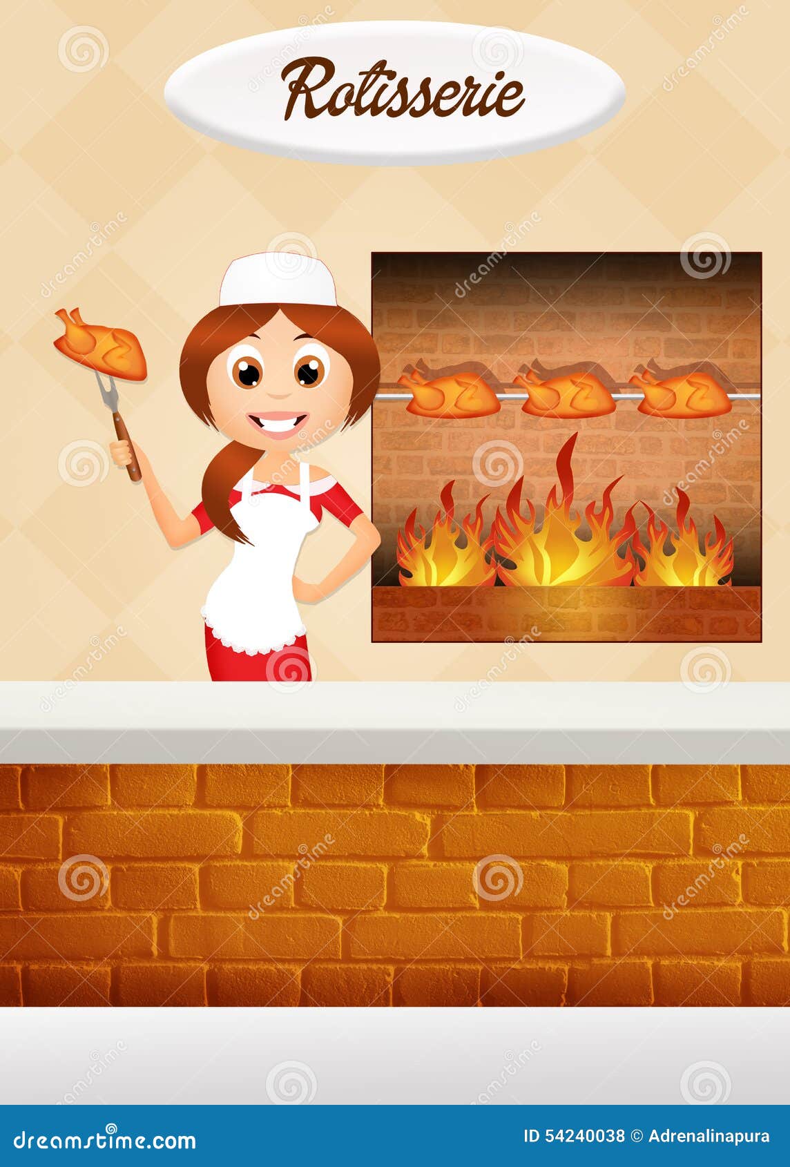 Roast chicken shop stock illustration. Illustration of dinner - 54240038