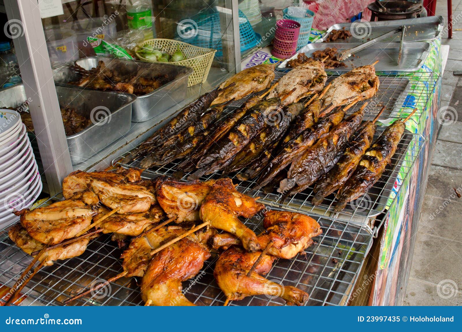 Roast Chicken and Snake-head Fish Editorial Image - Image of snake ...