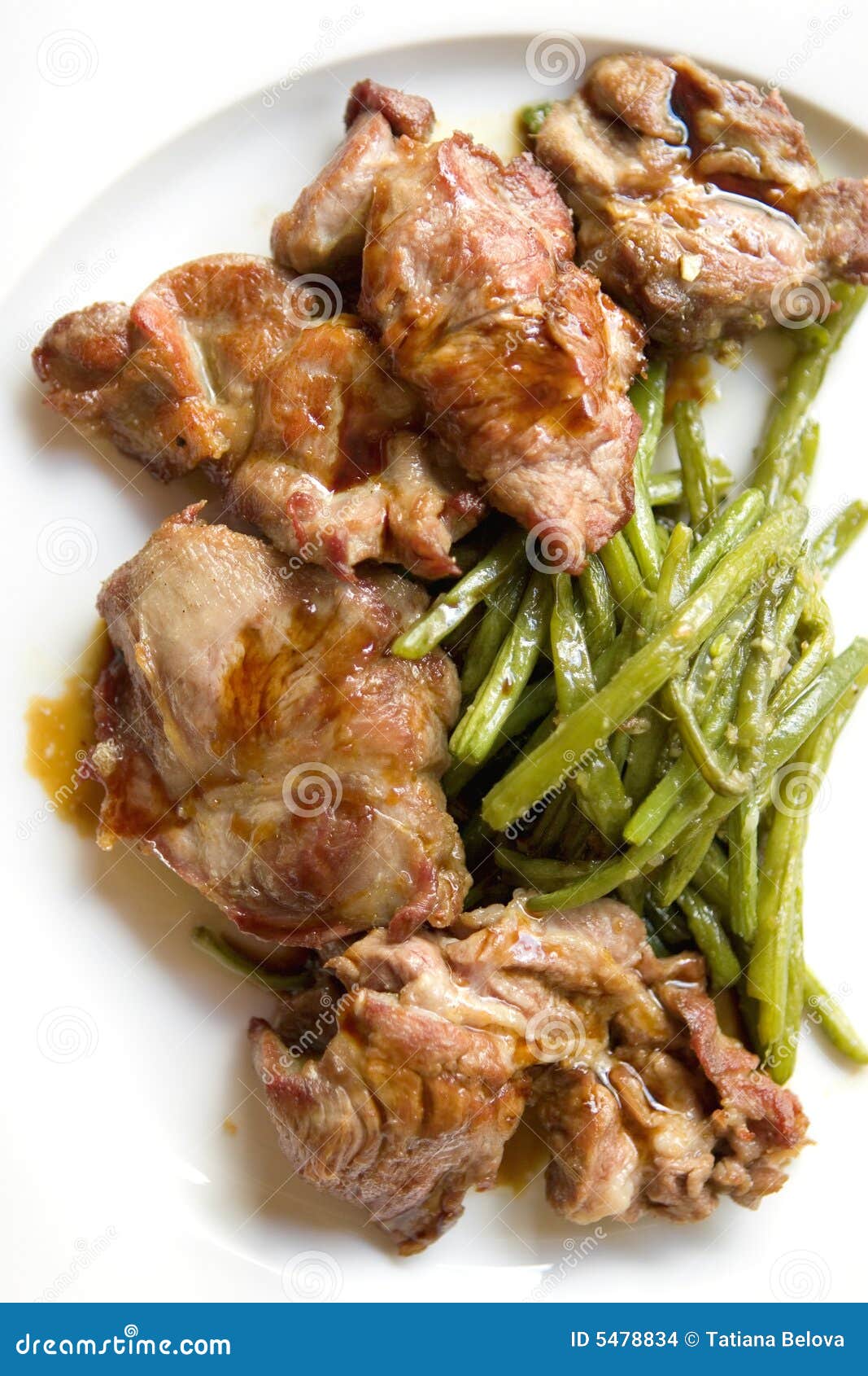 Roast Chicken with String Beans Stock Photo - Image of restaurant ...