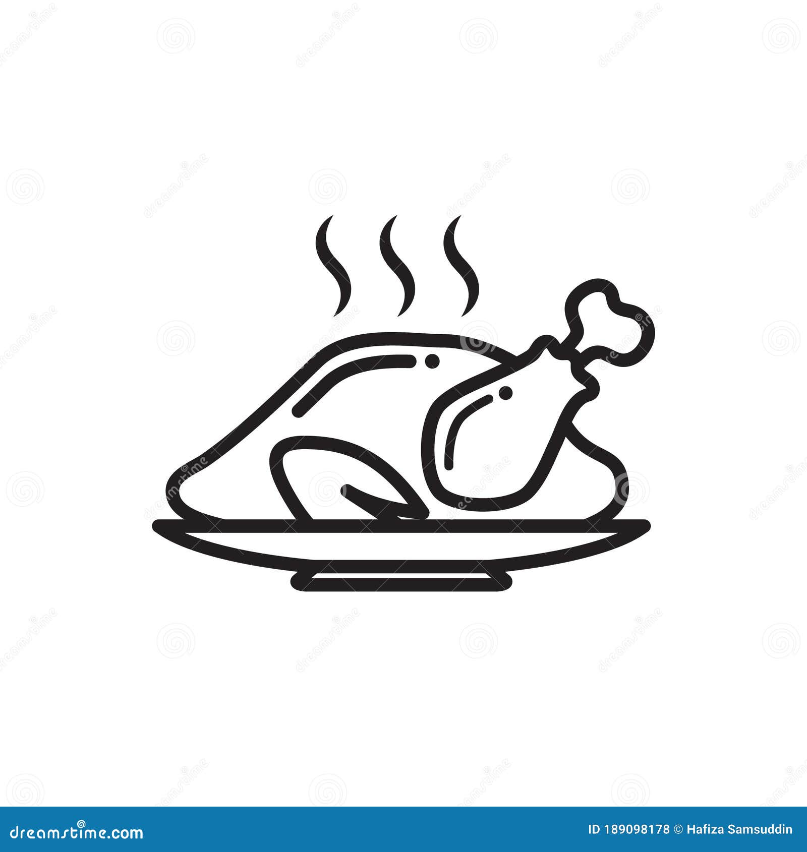Roast Chicken. Vector Illustration Decorative Design Stock Vector ...