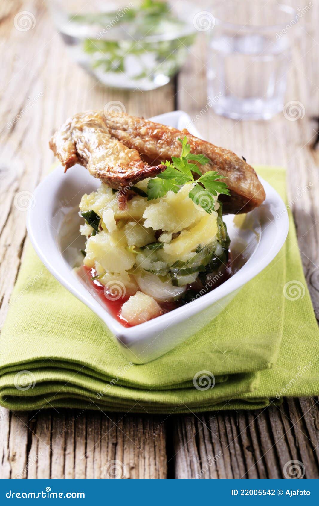 Roast Chicken Wing with Potatoes Stock Photo - Image of lunch, potatoes ...