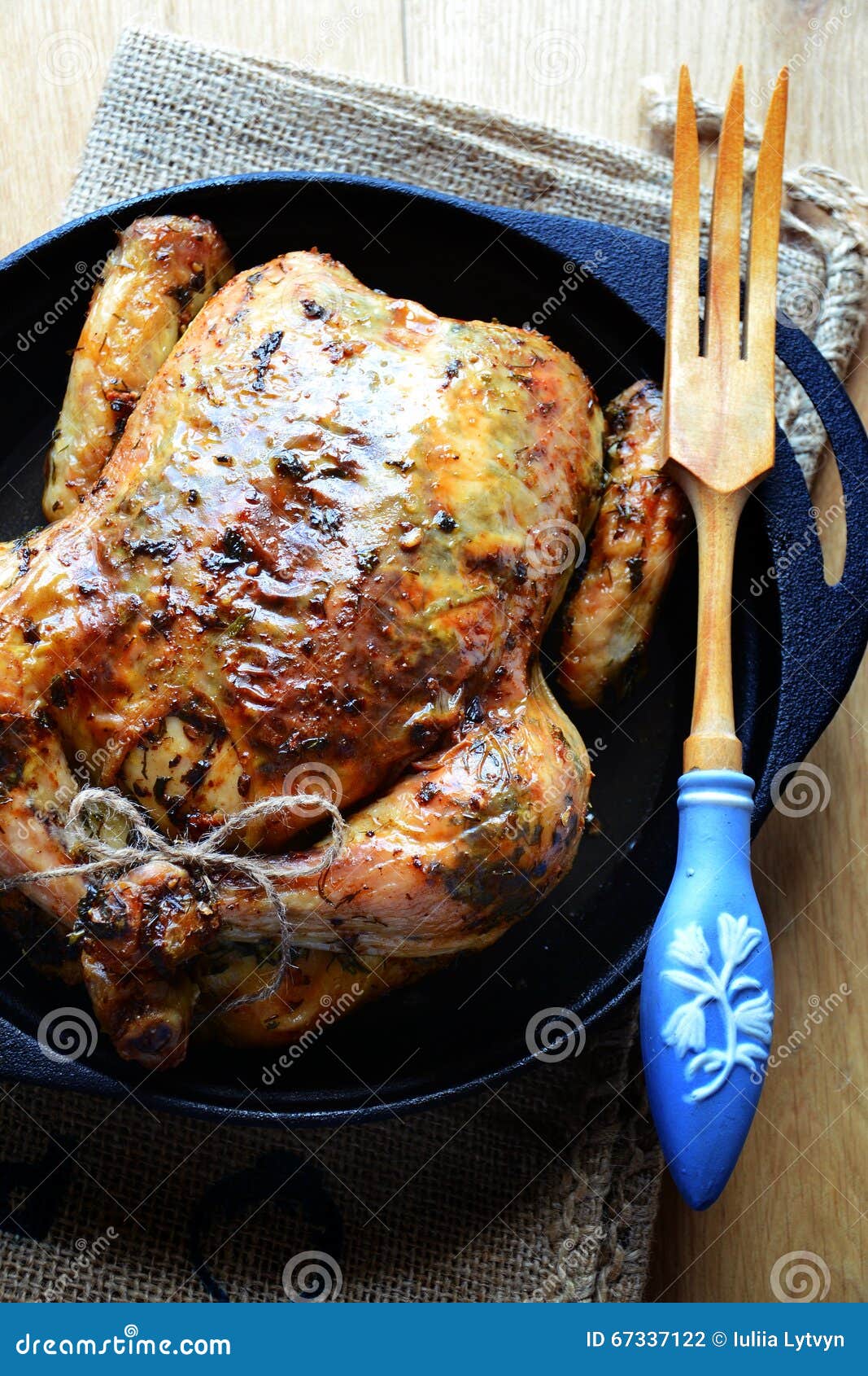 Roast chicken stock photo. Image of meat, herbs, chicken - 67337122