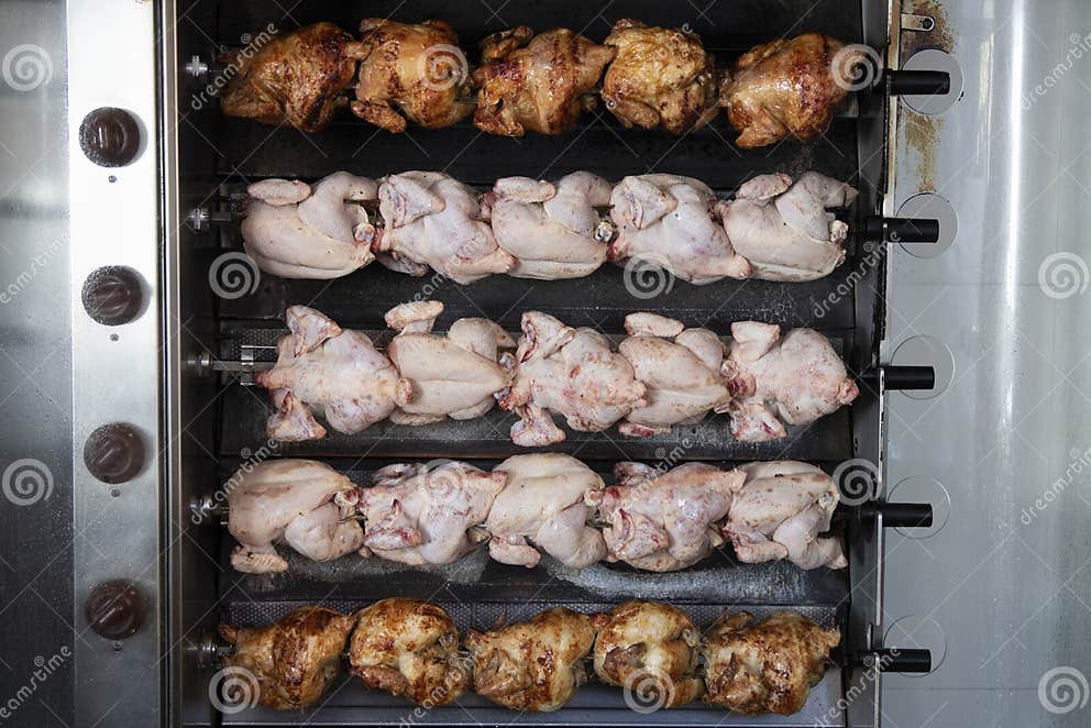 Roast Chickens on Roasting Machine Stock Image - Image of delicious ...