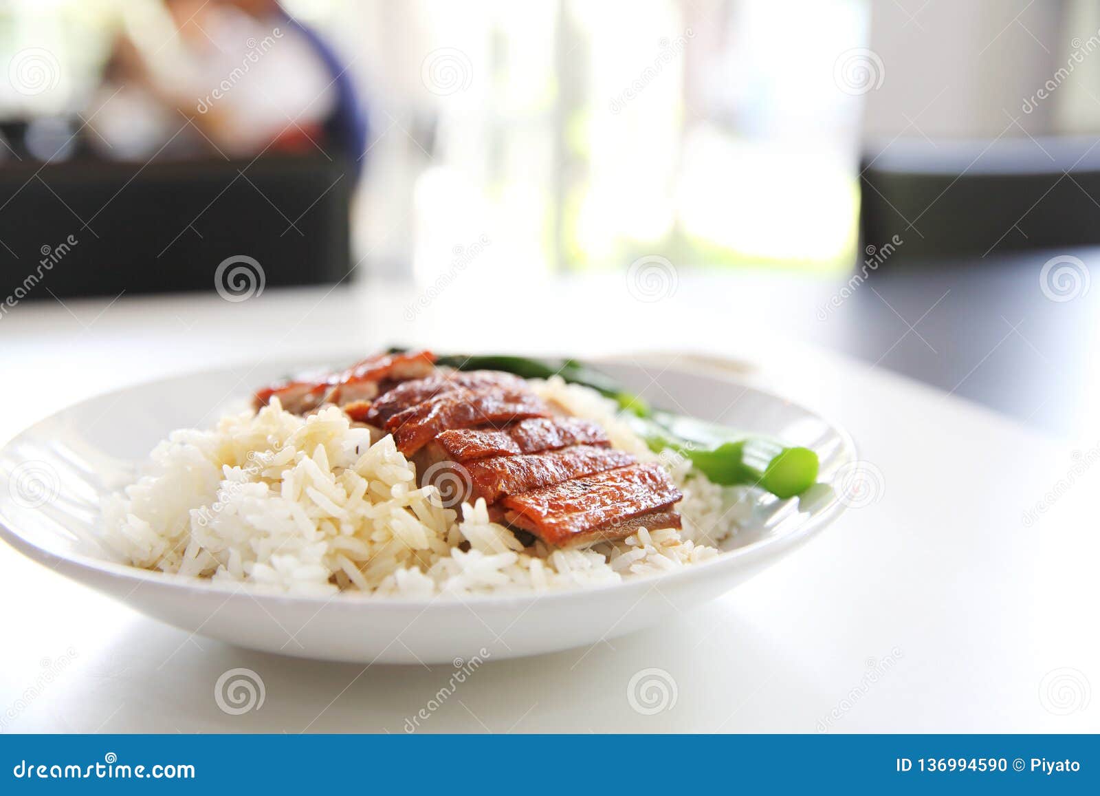 Roast duck over rice stock photo. Image of roasted, china - 136994590