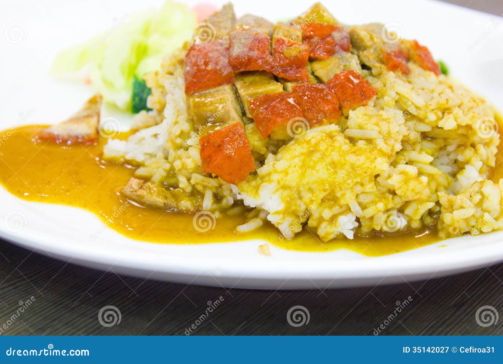 Roast duck over Rice stock image. Image of duck, chopsticks - 35142027