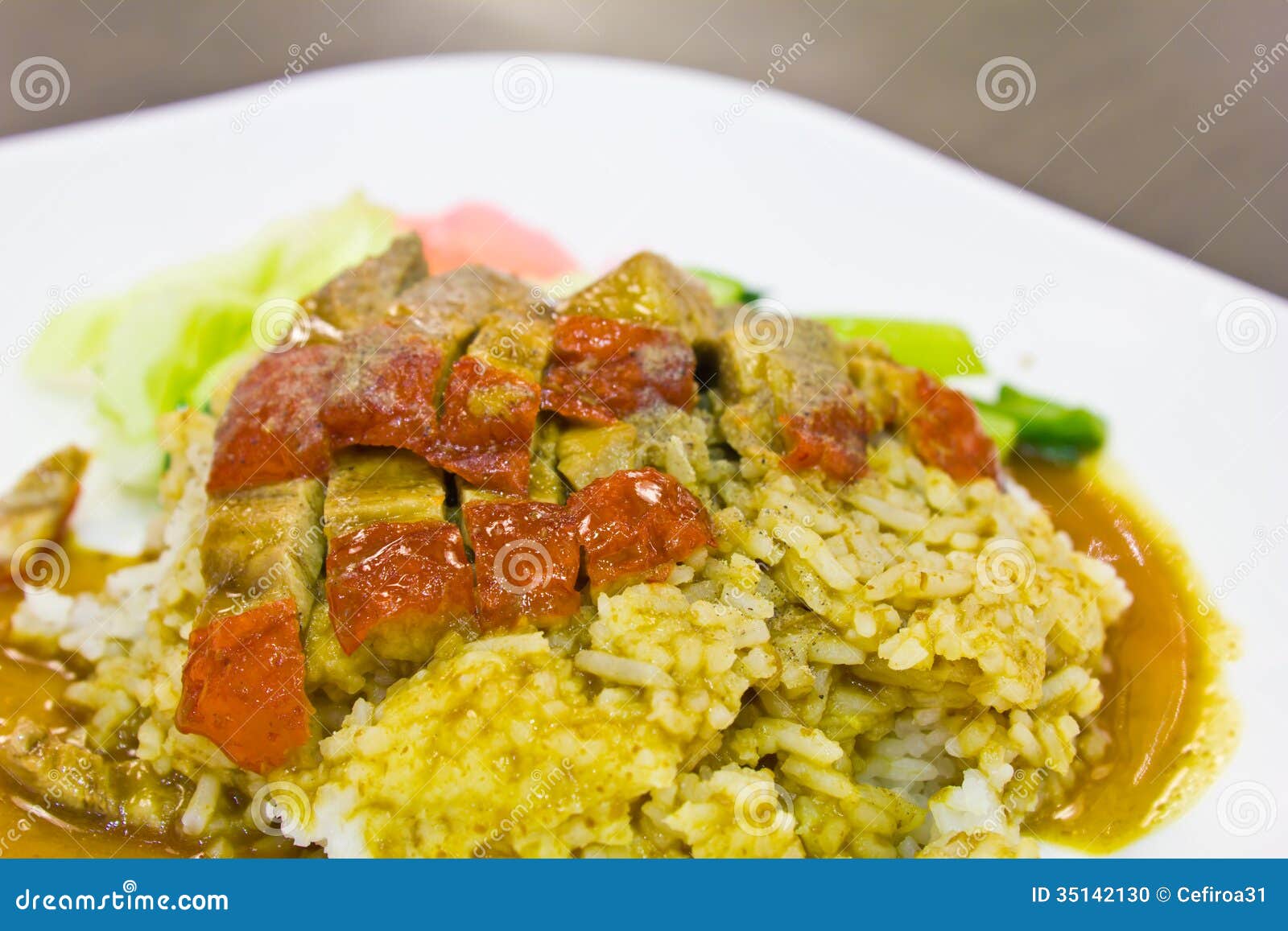 Roast duck over Rice stock photo. Image of chinese, chopsticks - 35142130