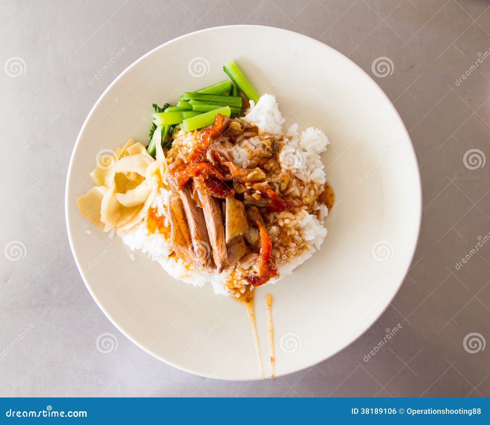 Roast duck with rice stock photo. Image of food, grilled - 38189106