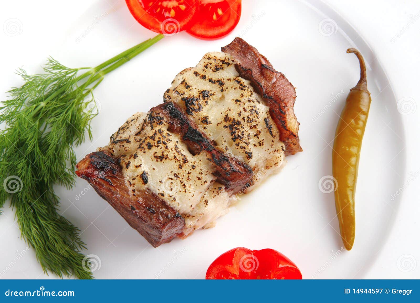 Roast fillet in cheese stock image. Image of cherry, meal - 14944597