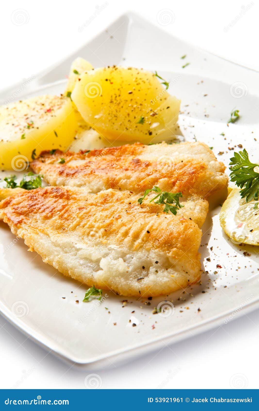 Roast fish fillet stock image. Image of boil, appetizing - 53921961