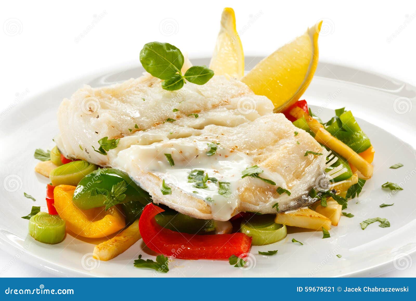 Roast fish fillet stock image. Image of appetizer, background - 59679521