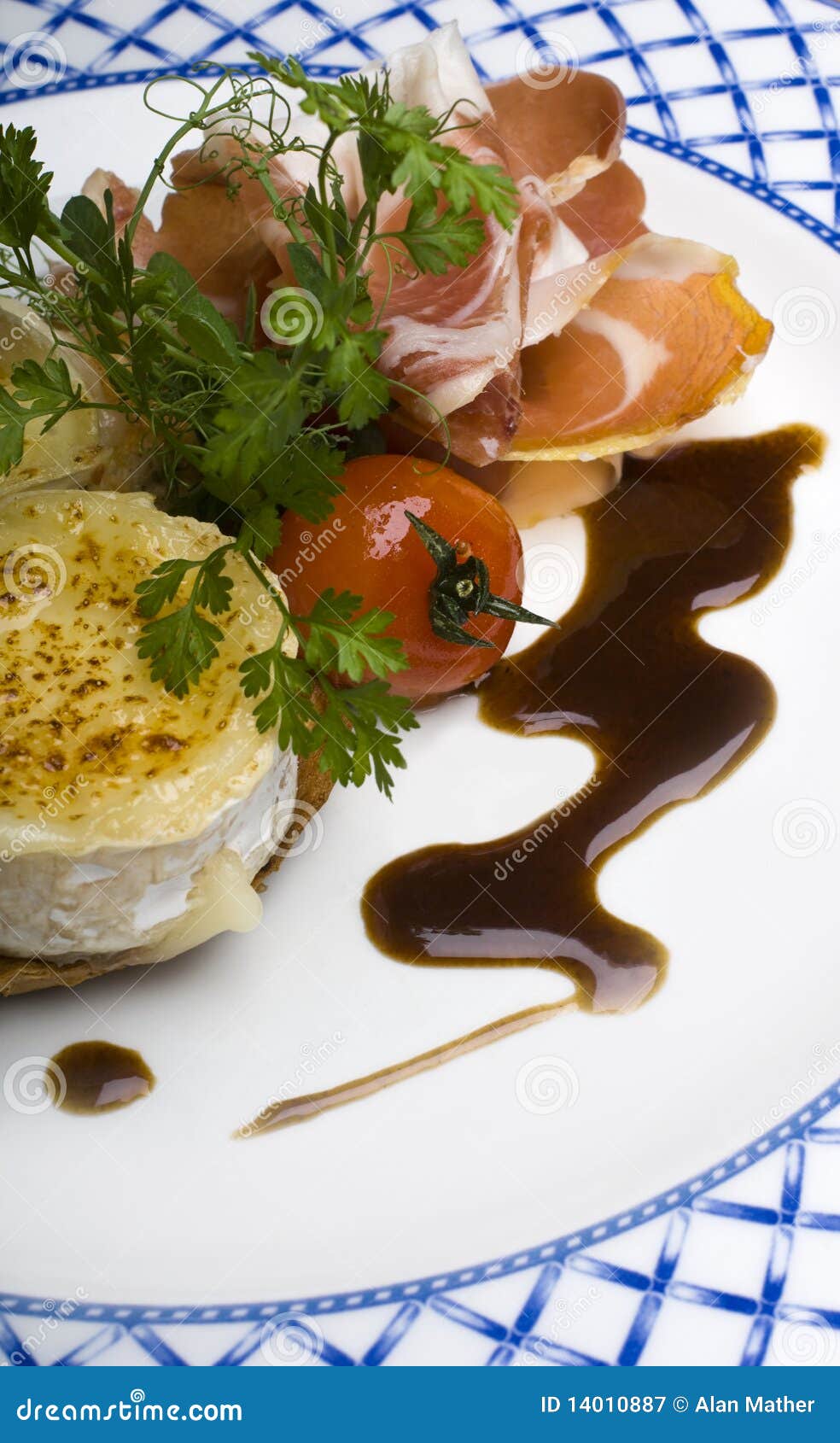 Roast Goats Cheese and Parma Ham Stock Image - Image of dressing ...