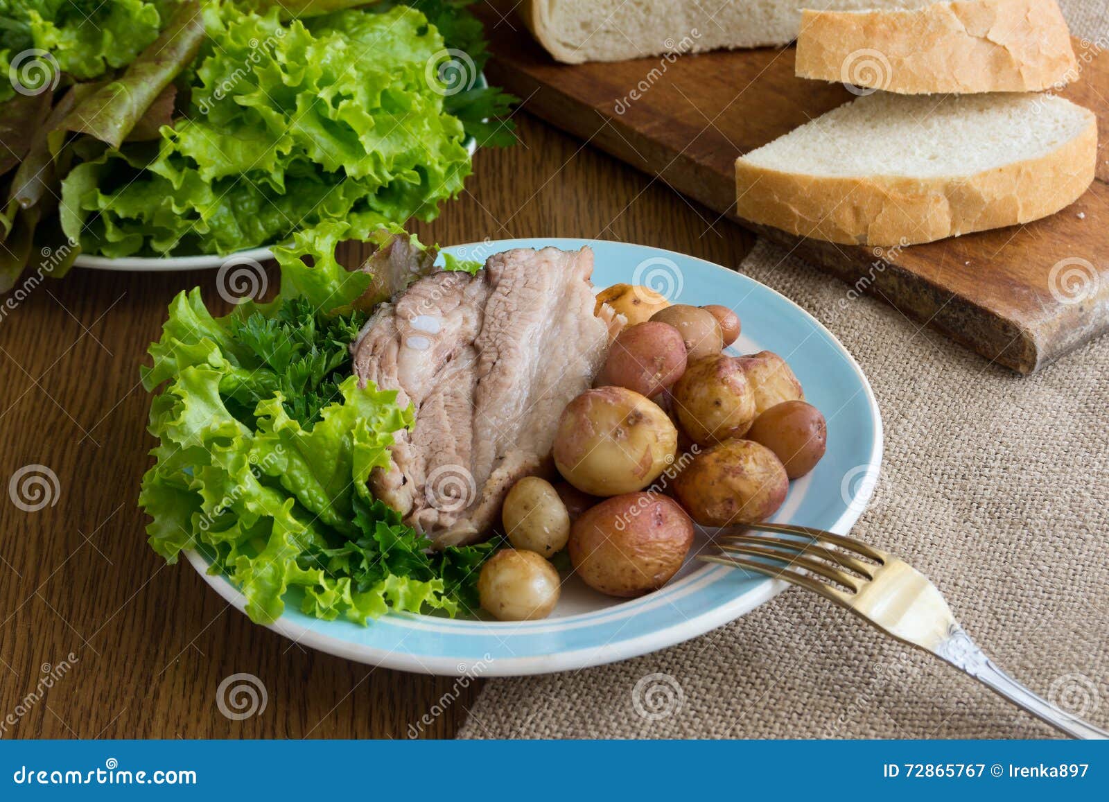 Roast Jacket Potatoes, Pork Stock Image - Image of roasted, pork: 72865767