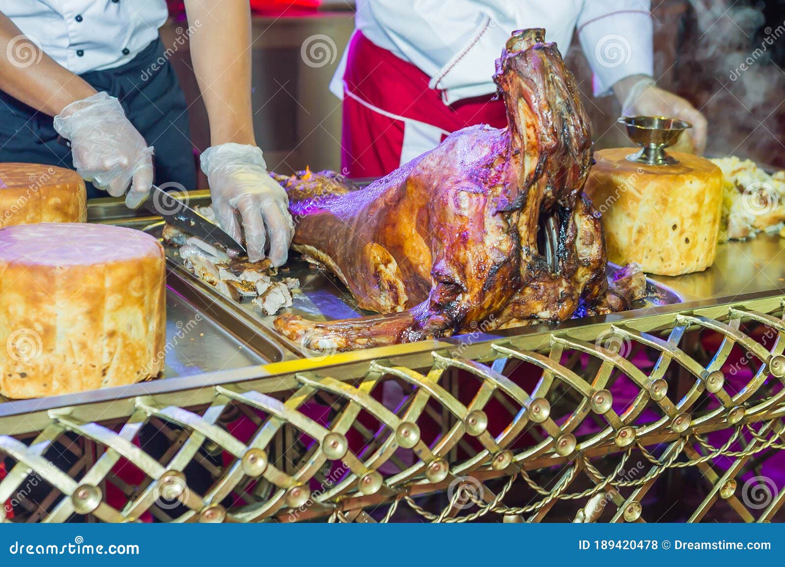 Roast lamb carcass stock photo. Image of hands, national - 189420478