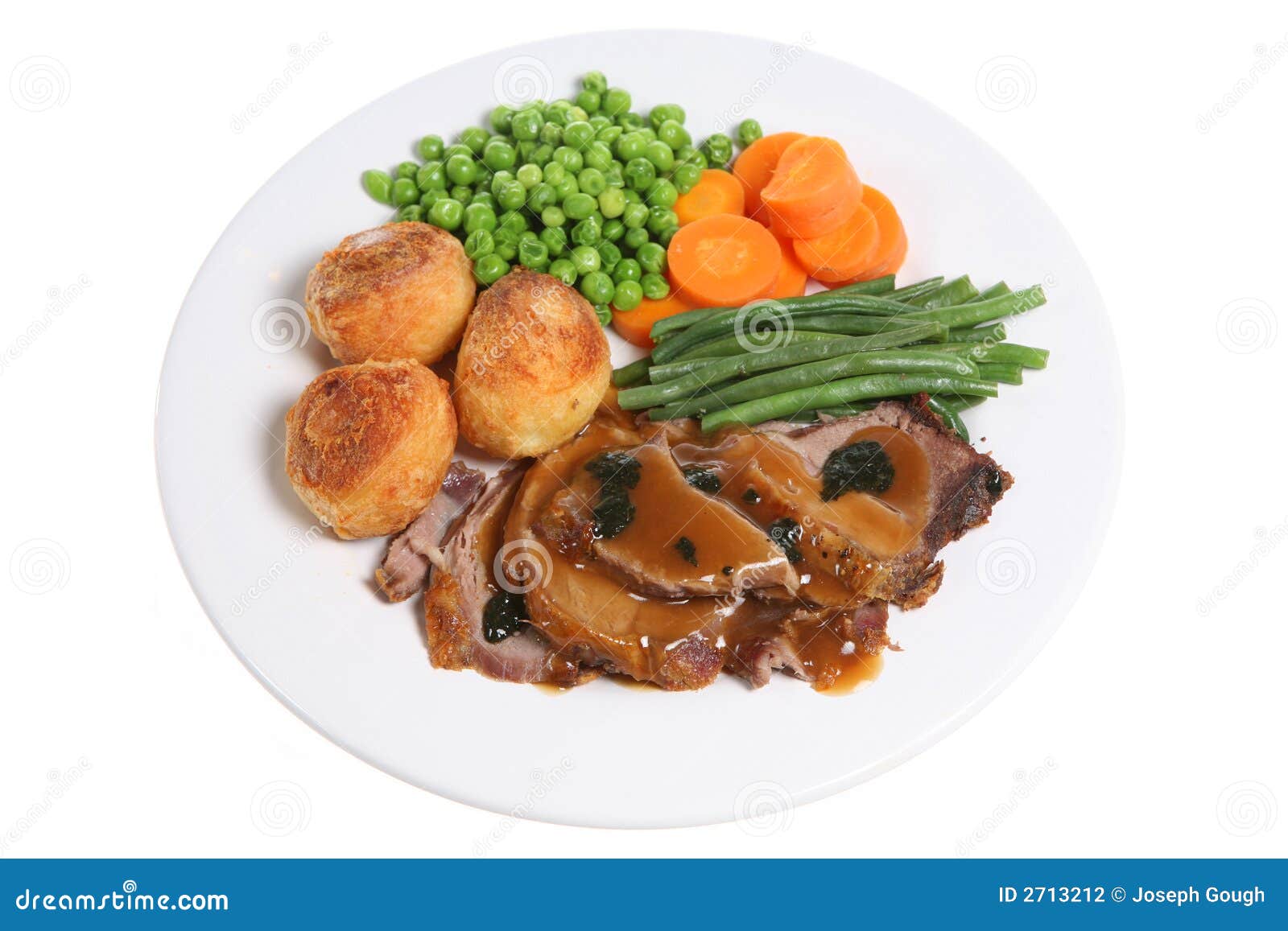 Roast Lamb Dinner stock photo. Image of potatoes, white - 2713212