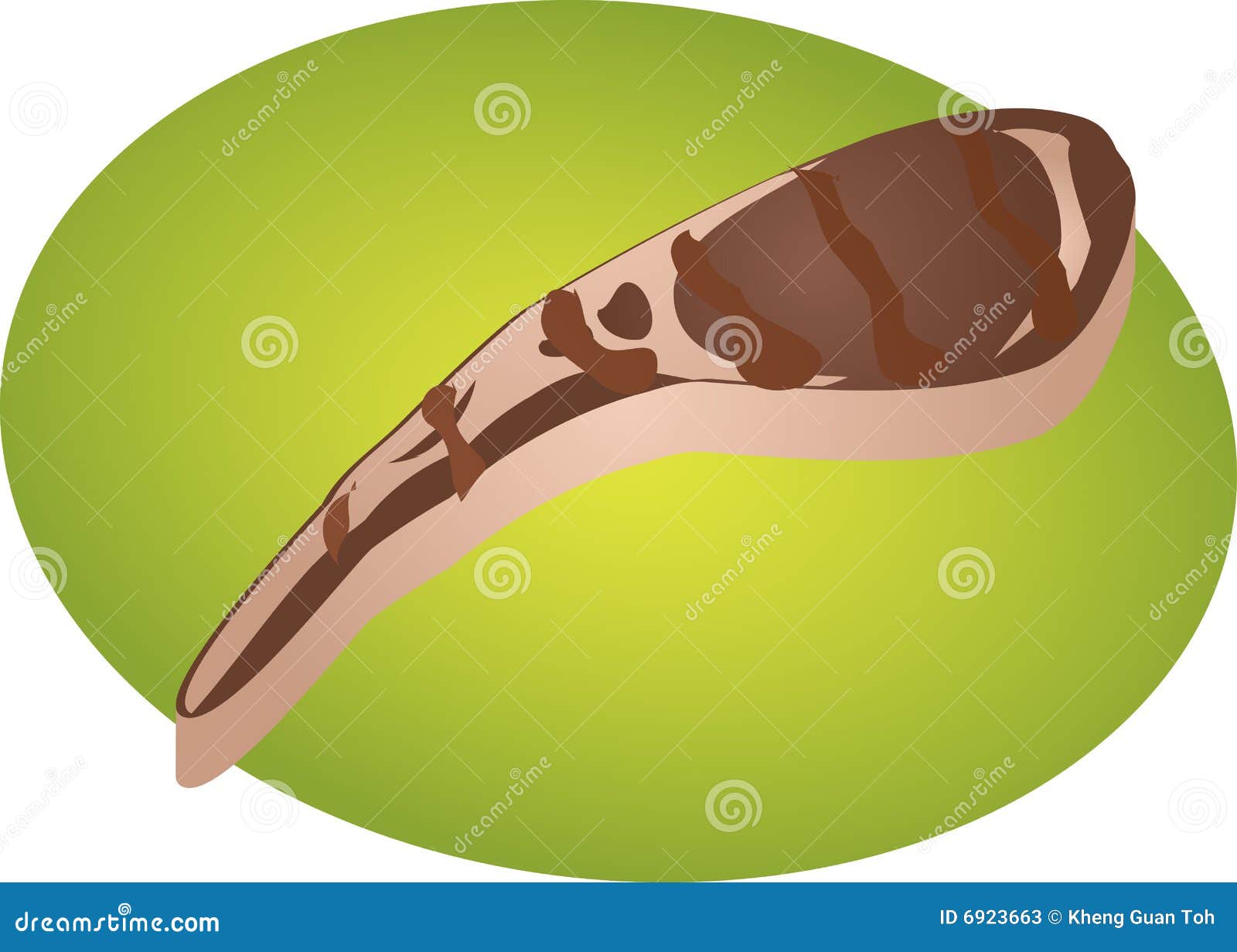 Roast lambchop stock vector. Illustration of grilled, roasted - 6923663