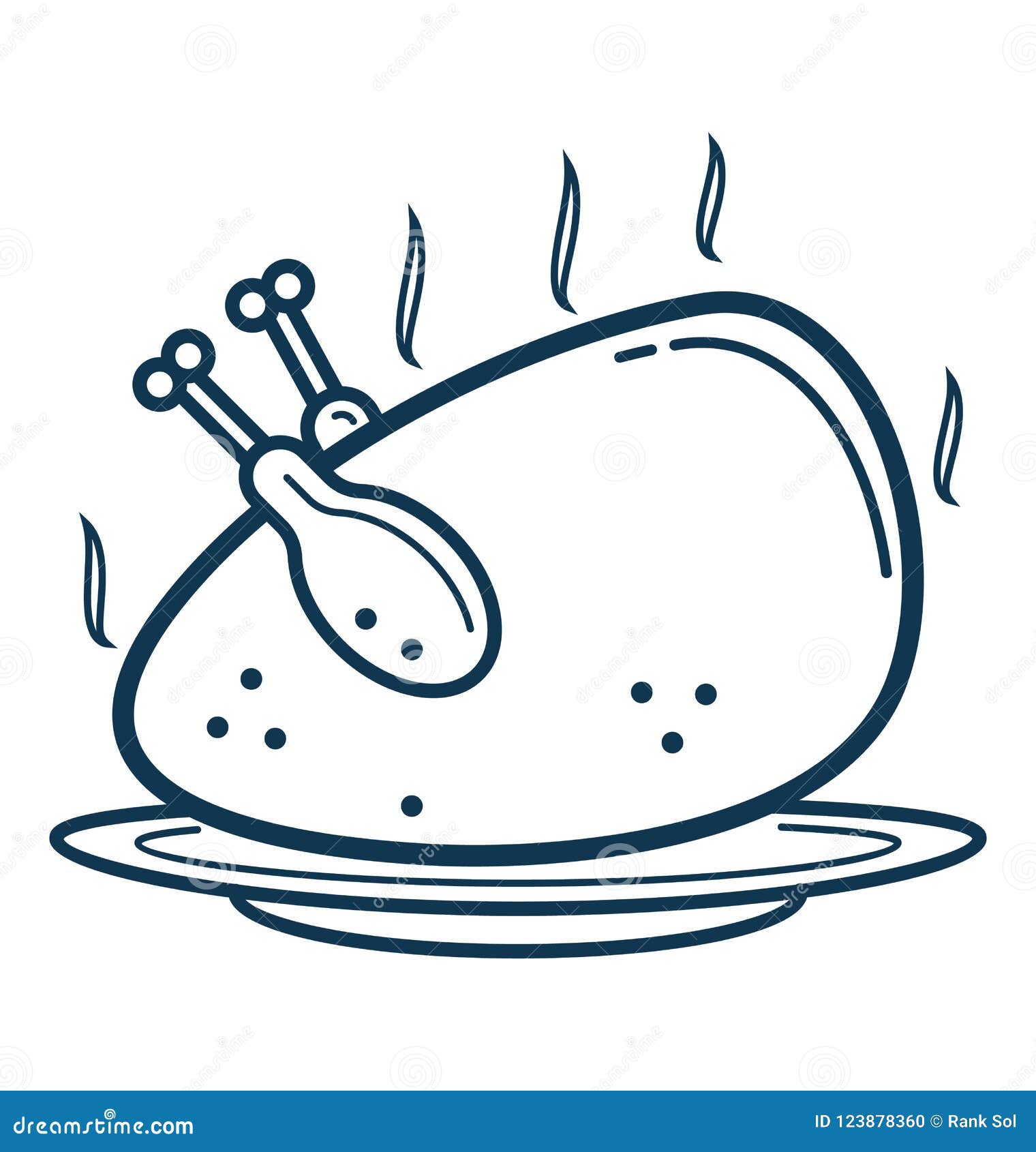 Roast Line Vector Isolated Icon Customized and Editable Stock Vector ...