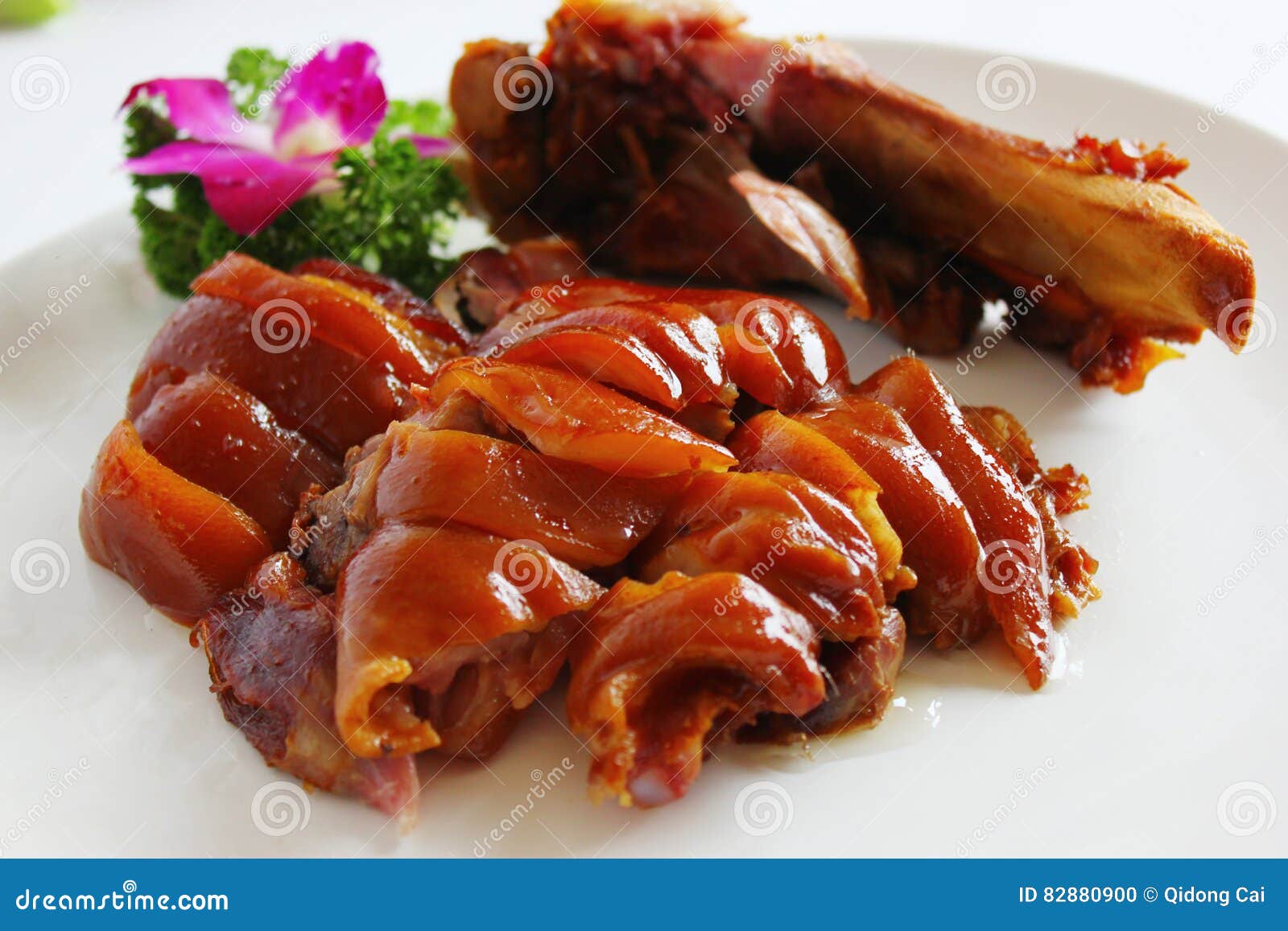 Roast Meat Of Tender Pink Beef Carved And A Whole Joint Stock Image ...