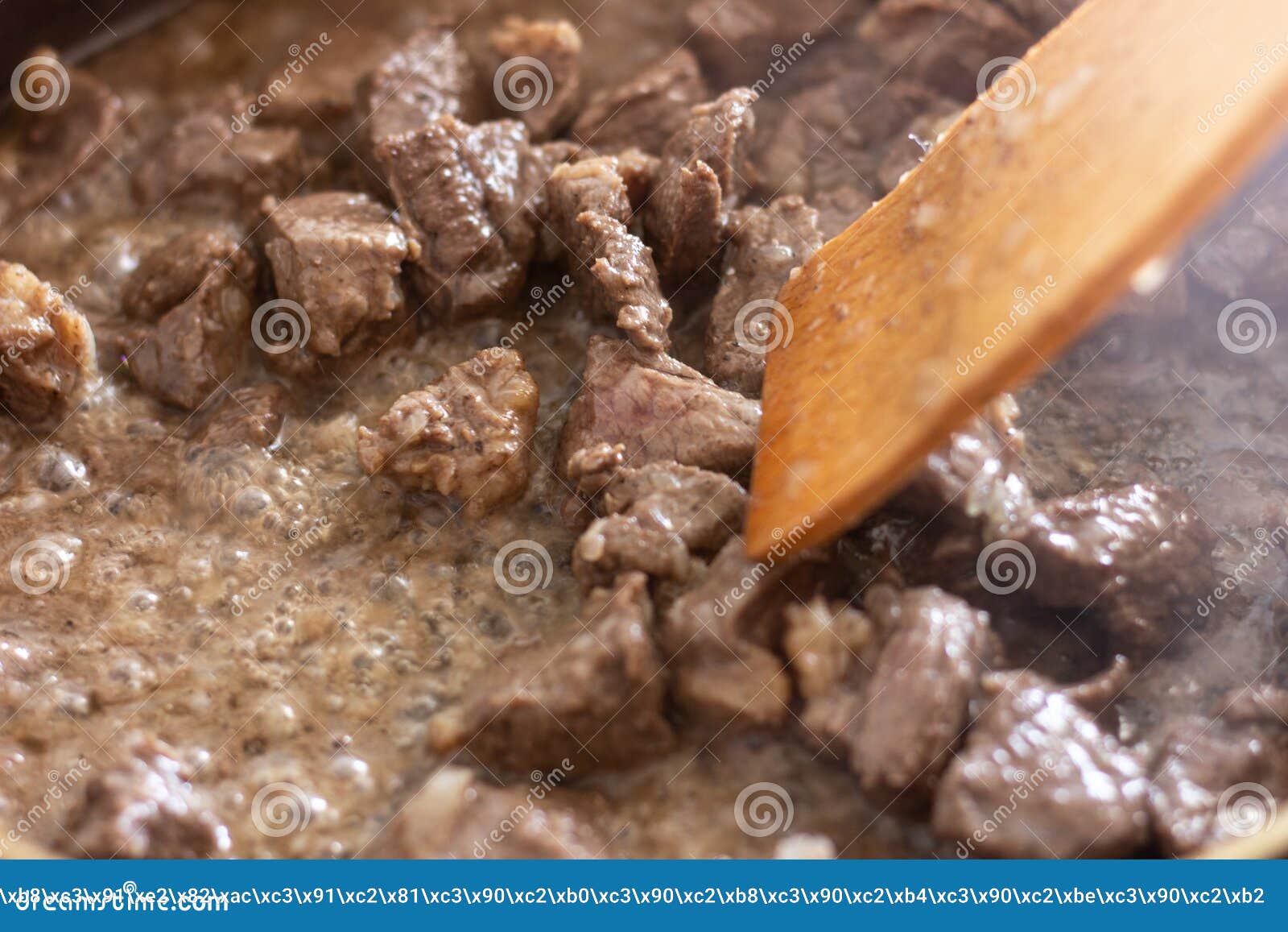 Roast Meat in a Frying Pan. Roast Meat in a Black Frying Pan Stock ...