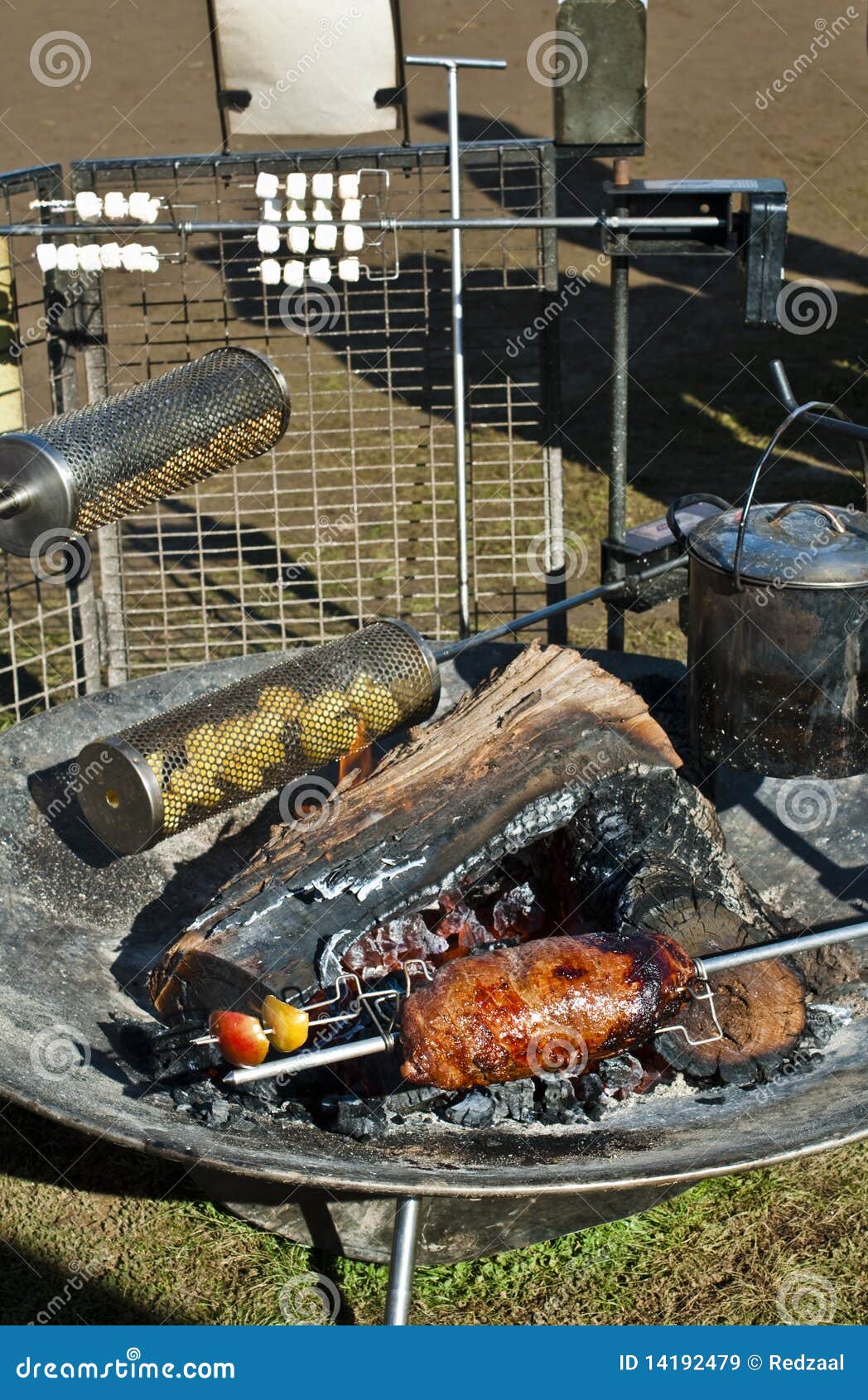 Roast Meat on Rustic Barbecue Stock Image - Image of food, billy: 14192479