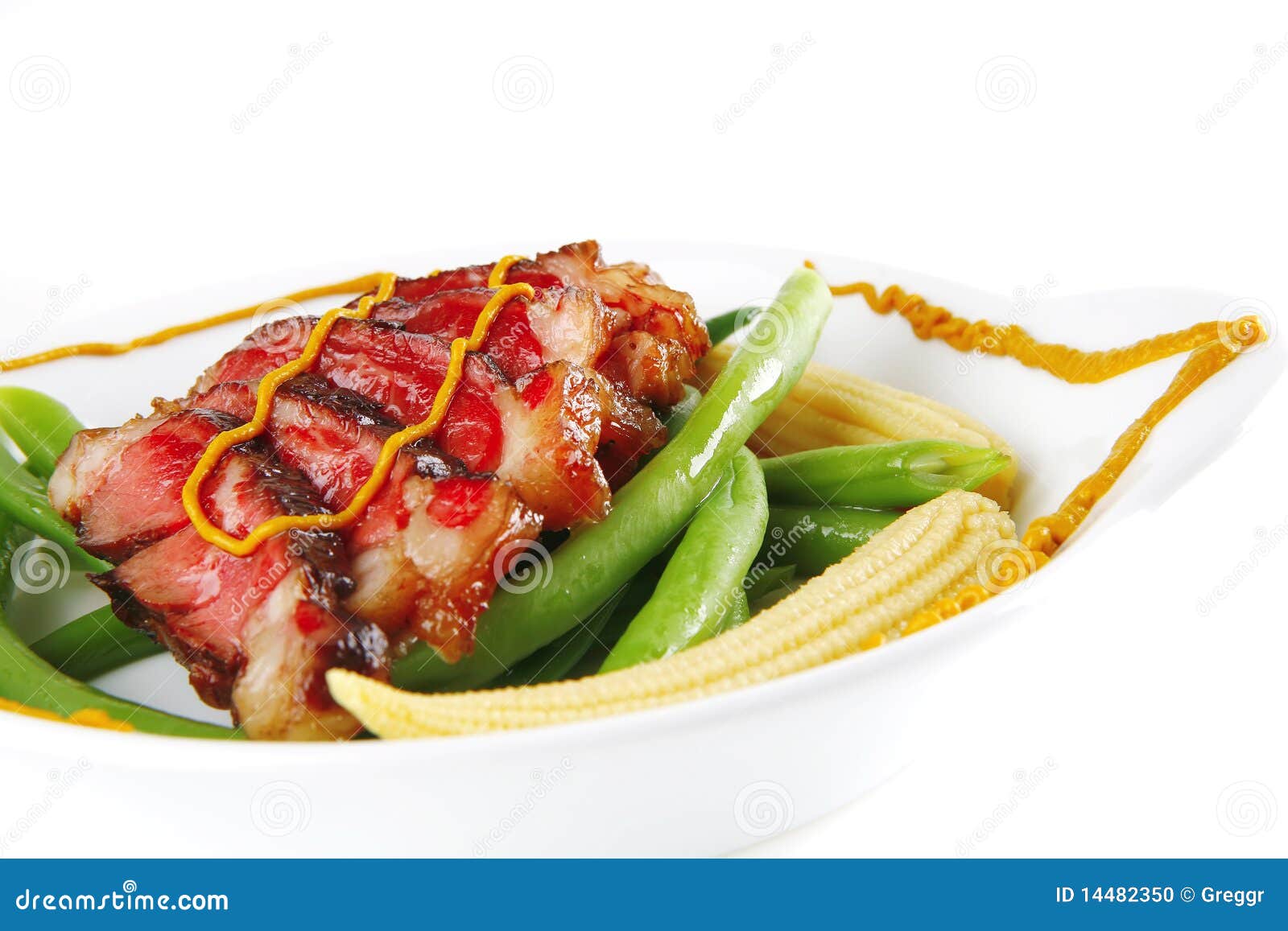 Roast meat served on plate stock photo. Image of meal - 14482350