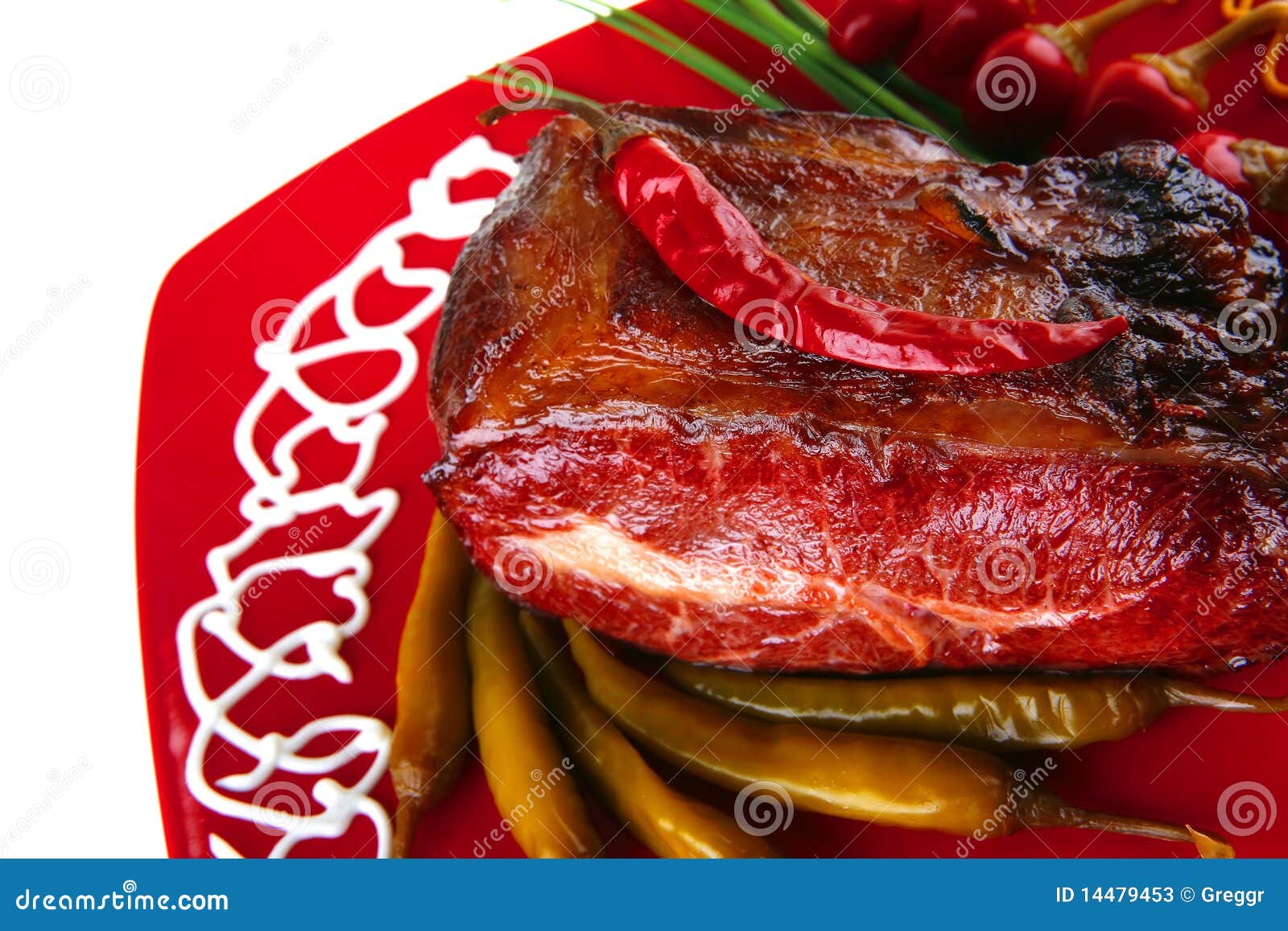 Roast meat served on red stock image. Image of balls - 14479453