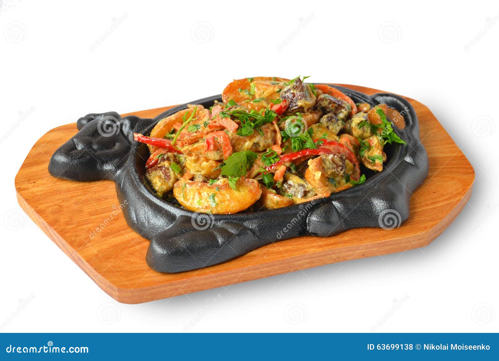 Roast Meat and Vegetables on Metal Dish Stock Photo - Image of pork ...
