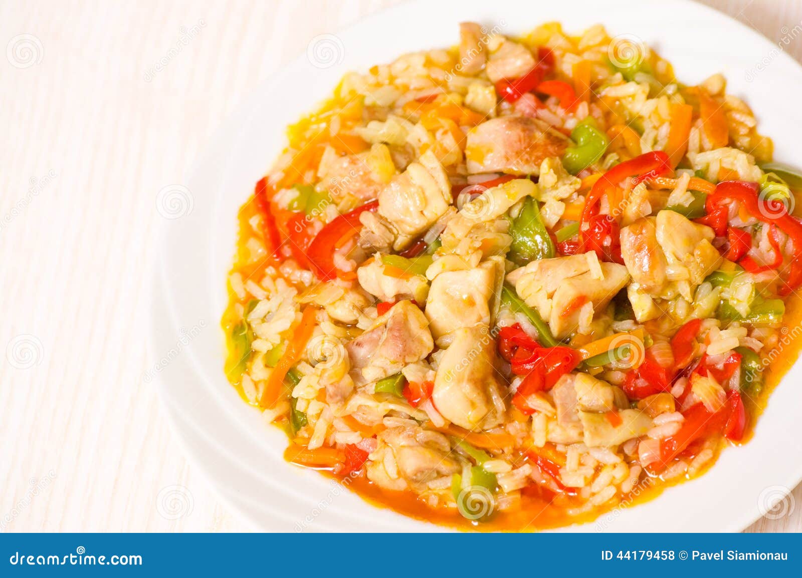 Roast Meat with Vegetables and Rice Stock Photo - Image of gourmet ...