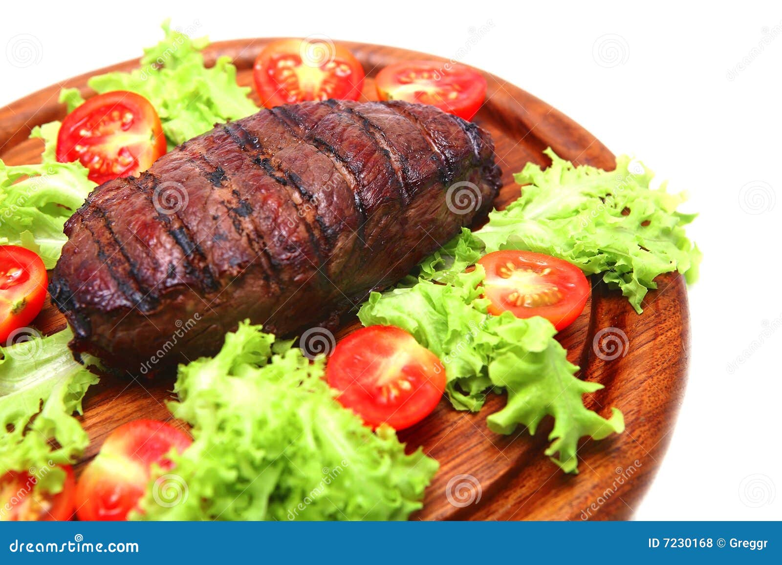 Roast meat on wooden plate stock photo. Image of barbeque - 7230168