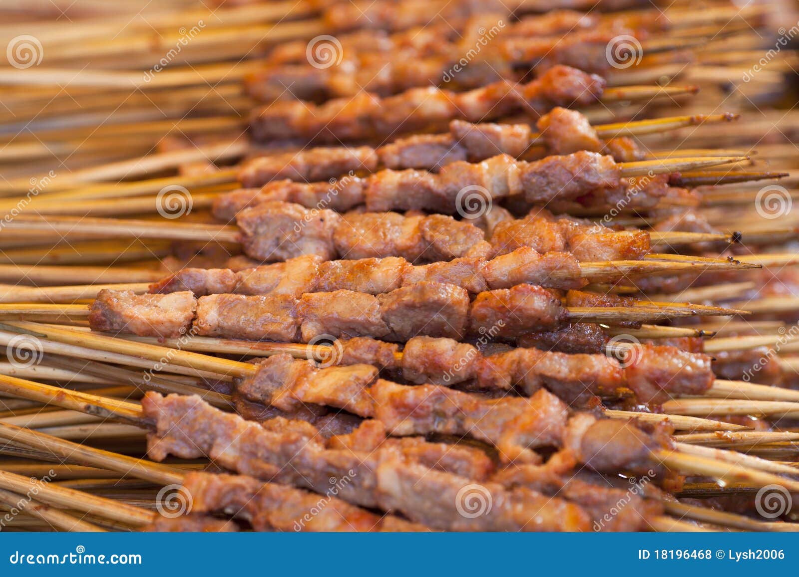 Roast Mutton Cubes on a Skewer Stock Photo - Image of grillades ...