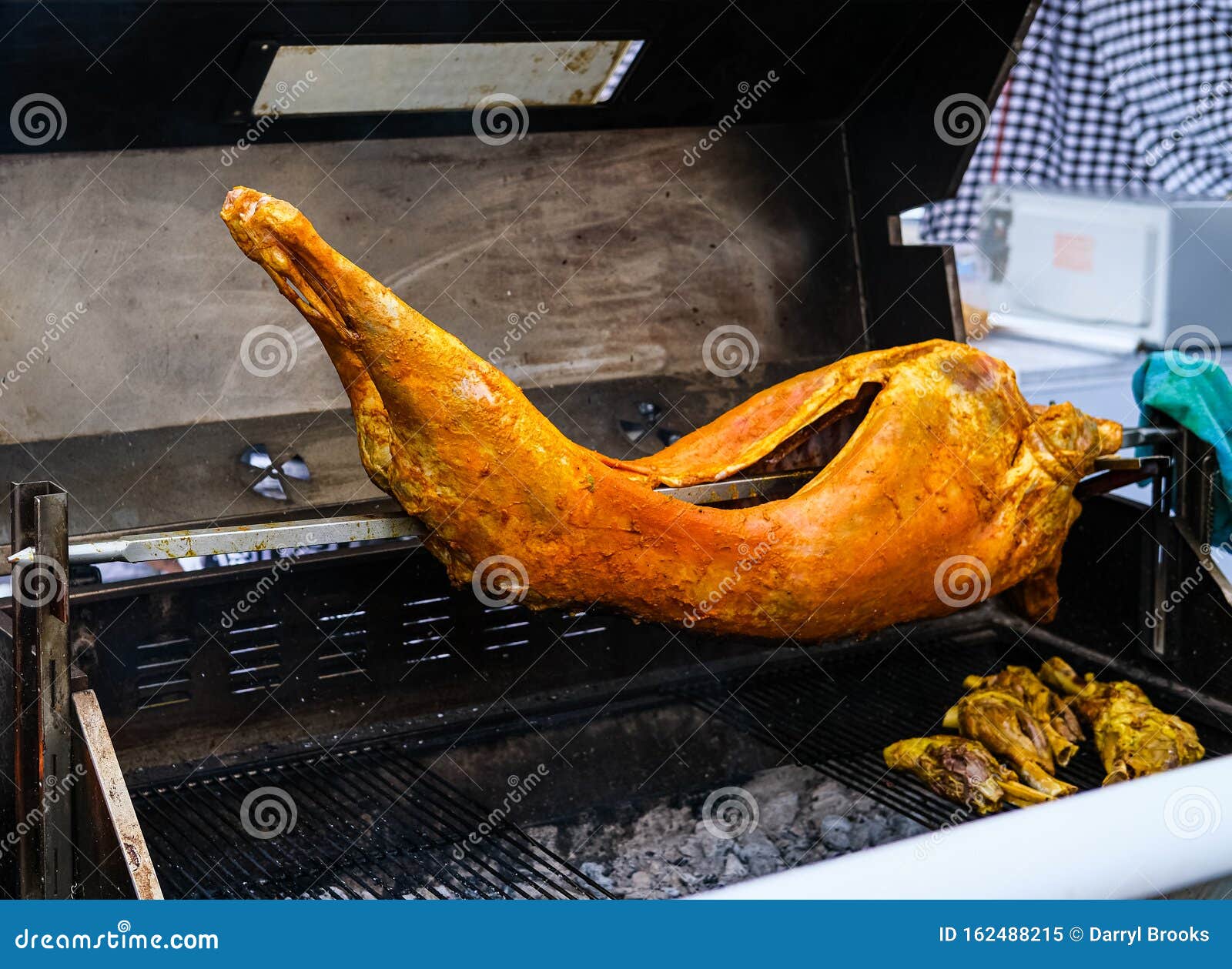 Roast Pig on Grill stock image. Image of smoker, barbecue - 162488215