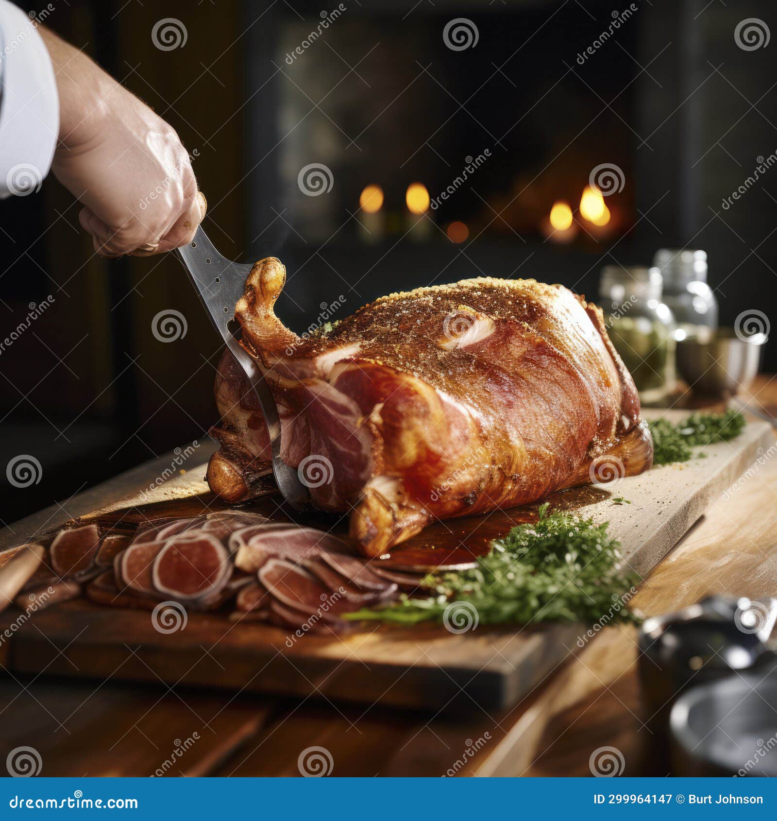 Roast Pig Pork Being Cut for Dinner Stock Image - Image of food ...