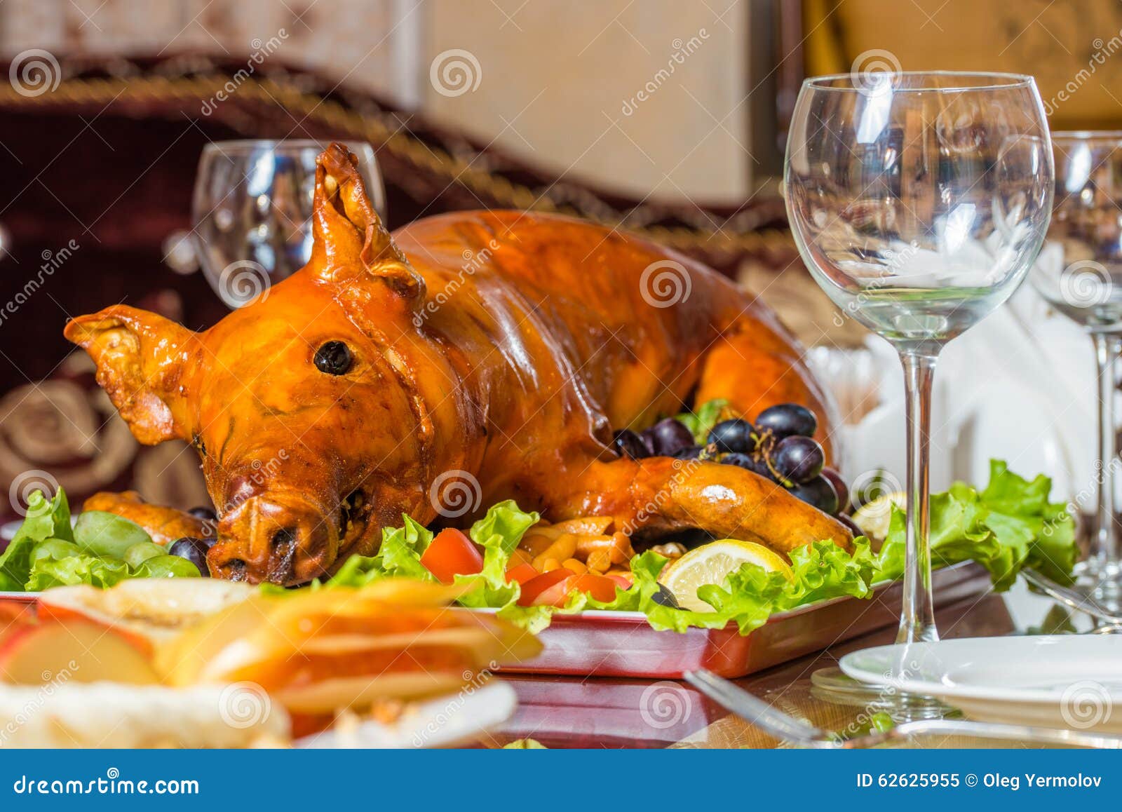 Roast pig stock image. Image of cooked, animal, banquet - 62625955