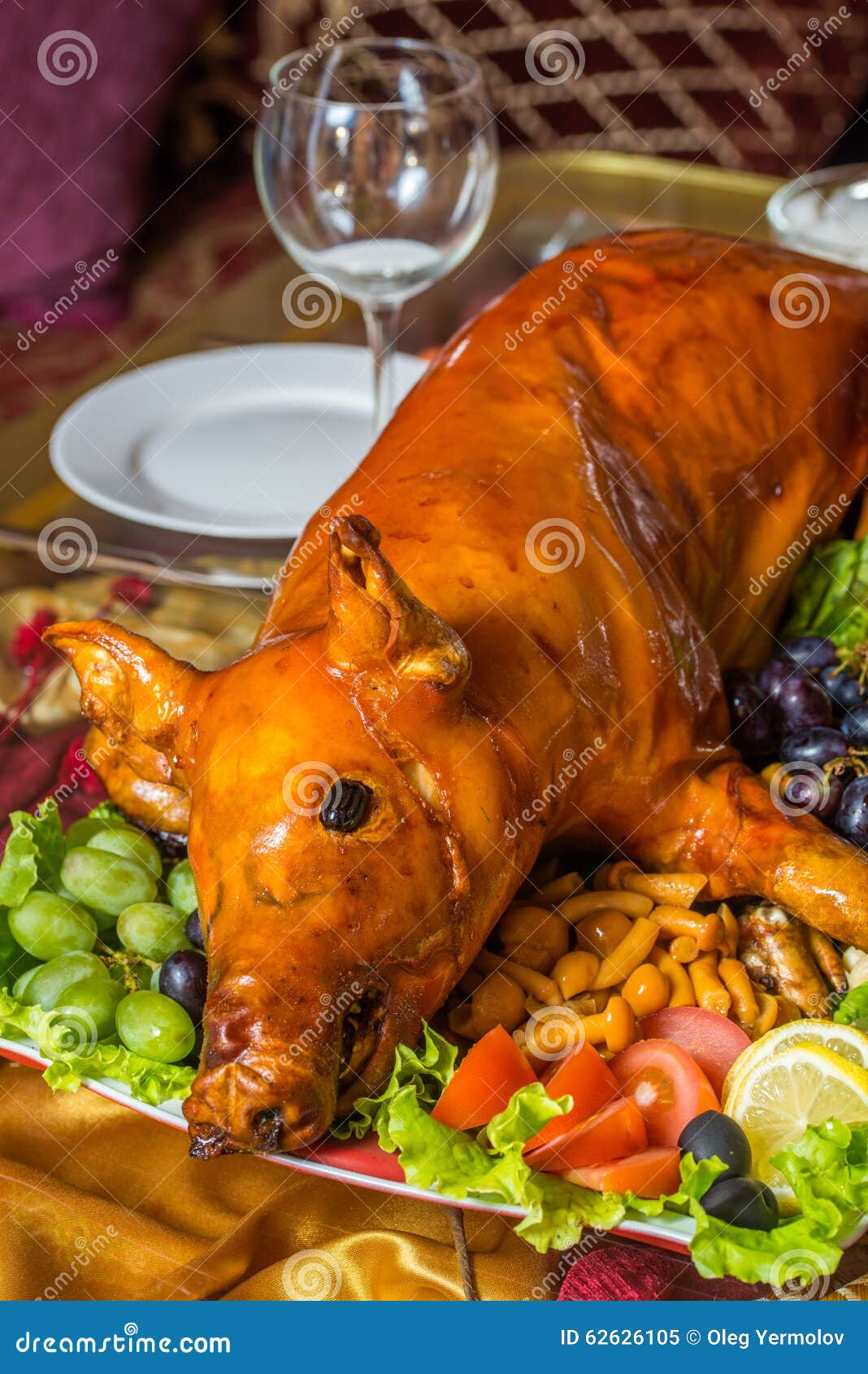 Roast pig stock image. Image of piggy, fried, festive - 62626105