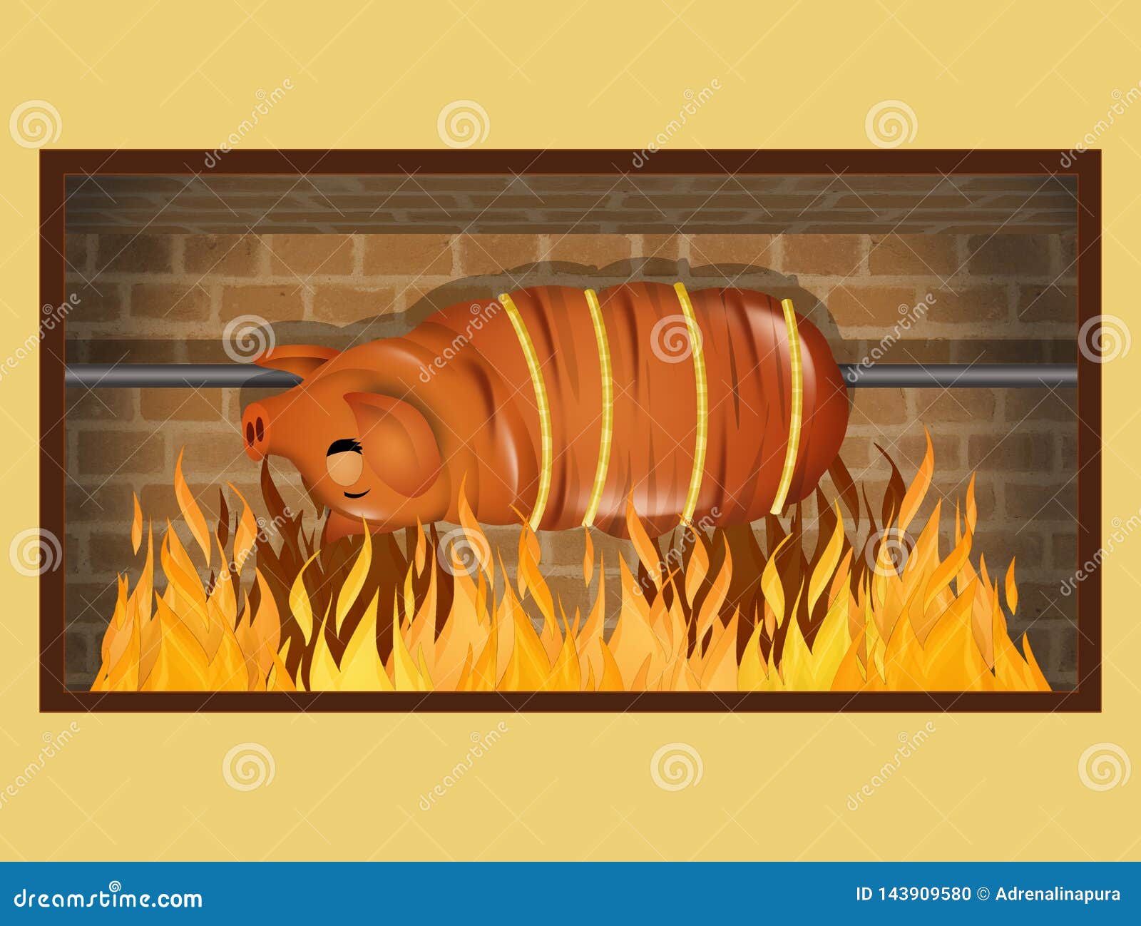 Illustration of roast pork stock illustration. Illustration of chop ...