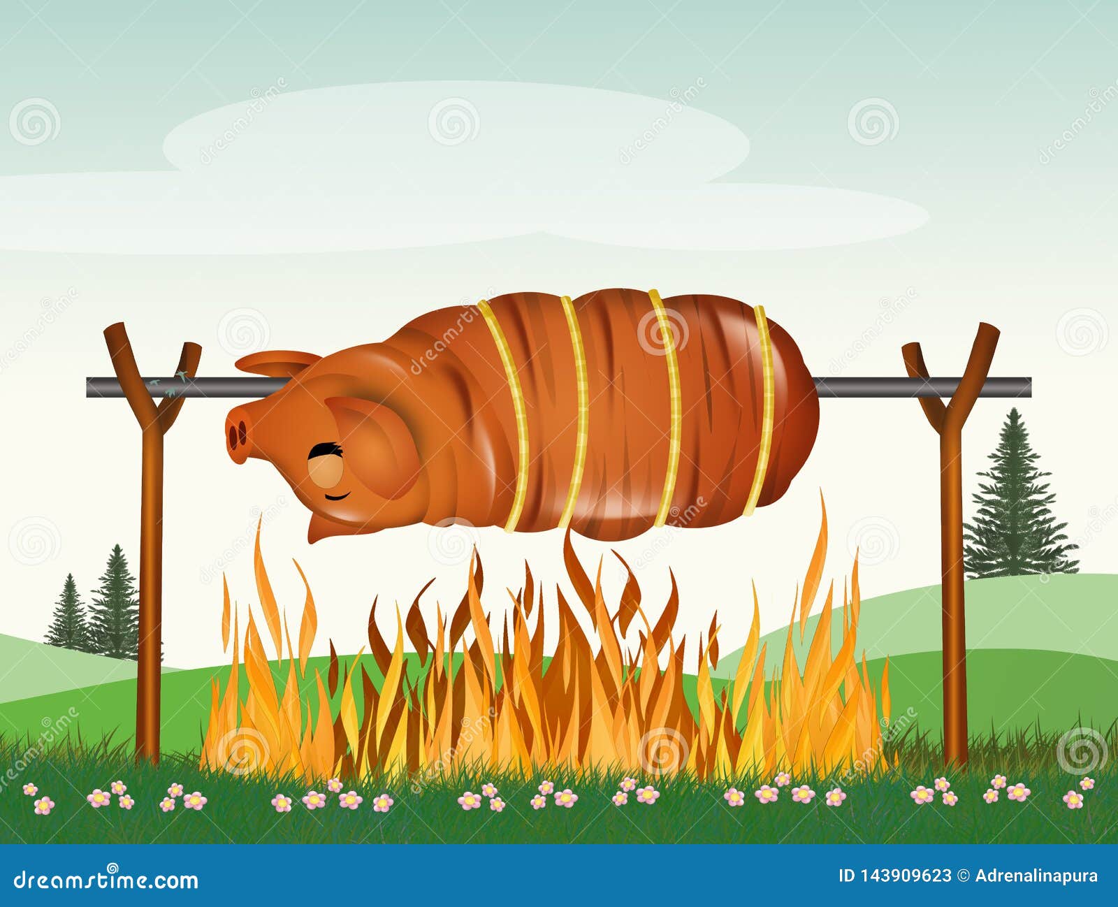 Funny Roast Cutlet On White Background, Funny Character Collection ...