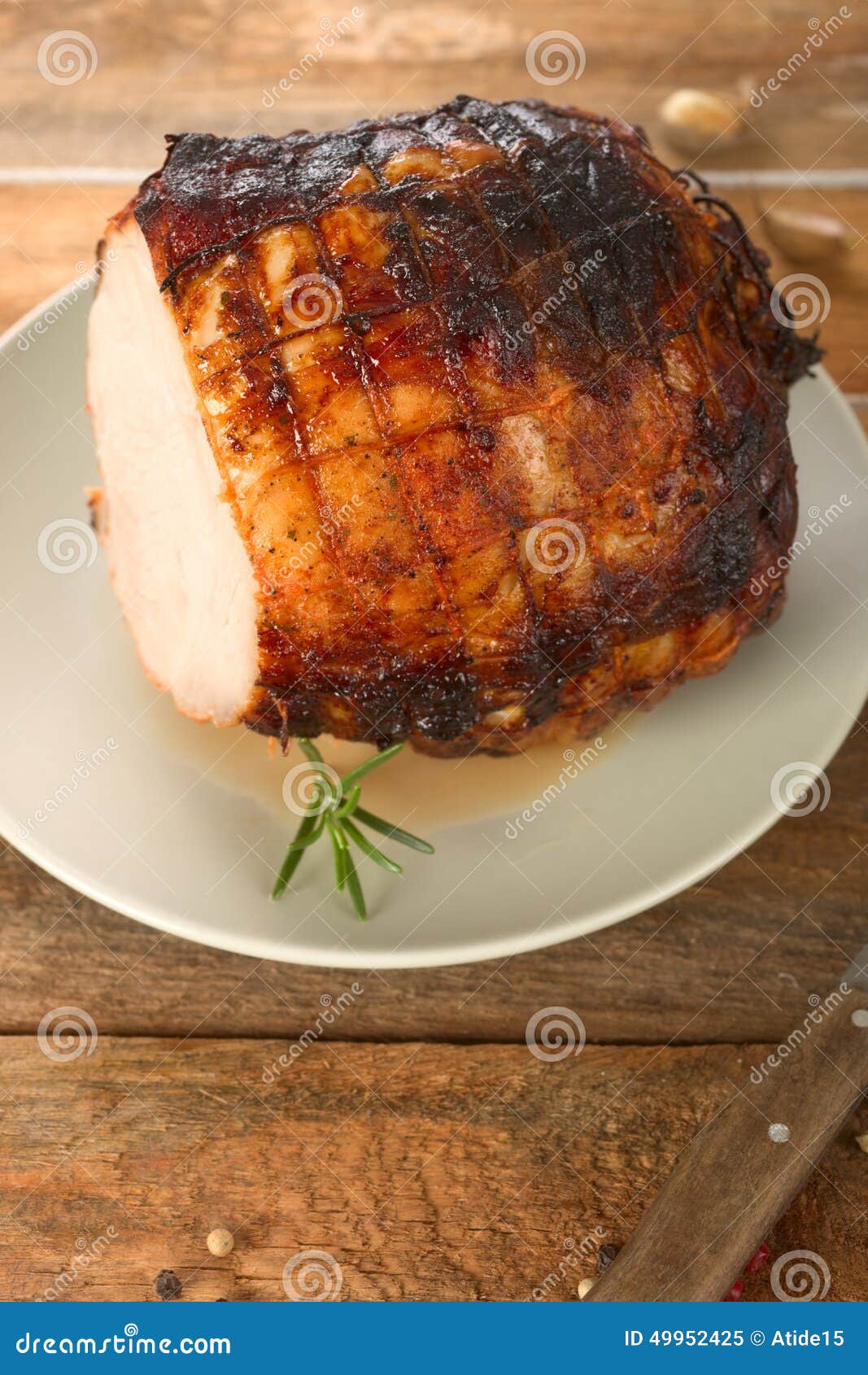 Roast pork stock image. Image of pork, meat, meal, roll - 49952425
