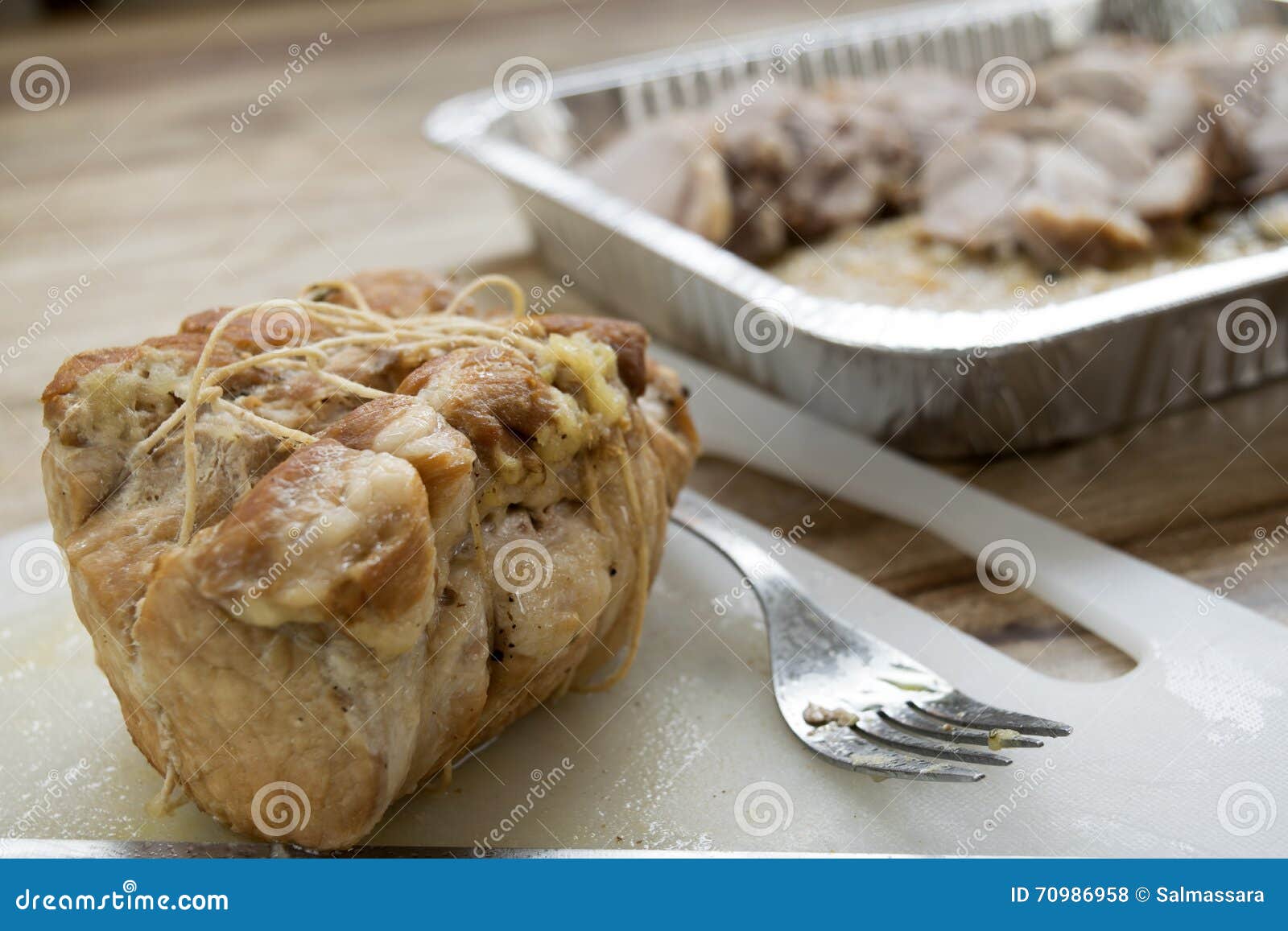 Roast pork loin stock photo. Image of cooked, white, meal - 70986958