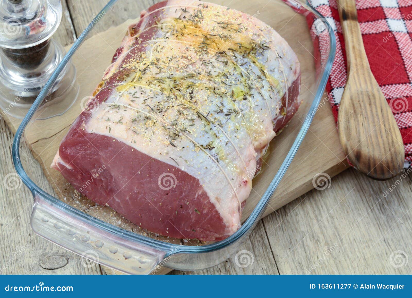 Roast pork in the net stock image. Image of gourmet - 163611277