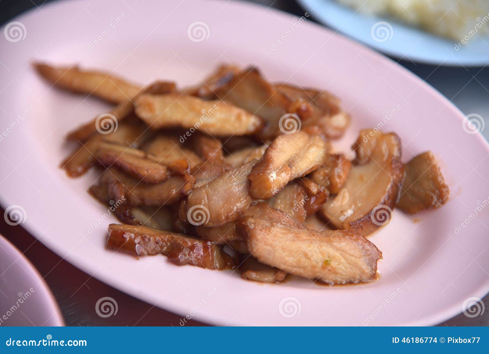 Roast pork in Thai style stock photo. Image of dish, ingredient - 46186774