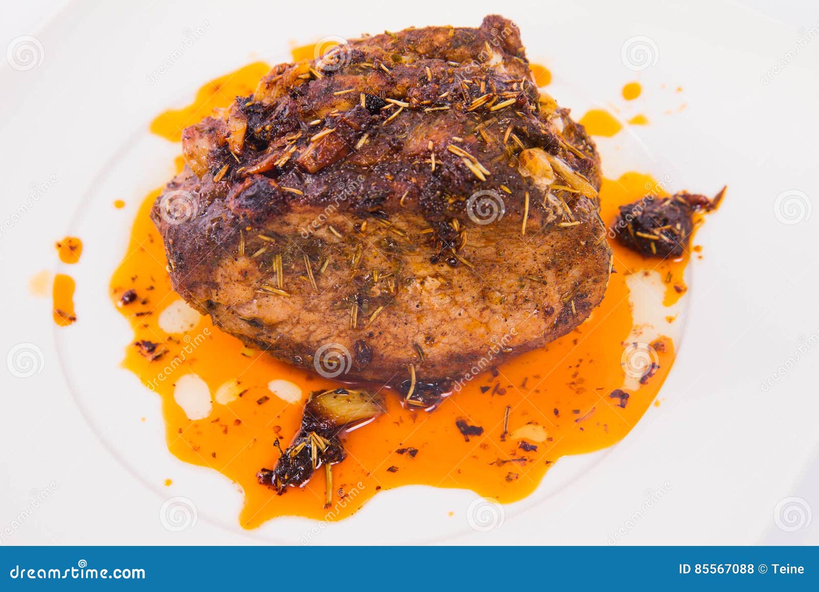Roast pork stock photo. Image of culinary, basil, food - 85567088