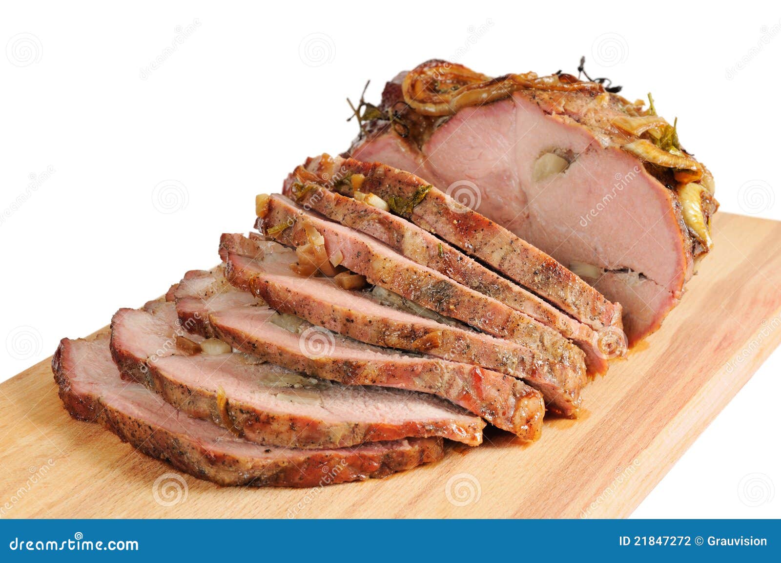 Roast Pork on a Wooden Board Stock Photo - Image of beef, cooked: 21847272