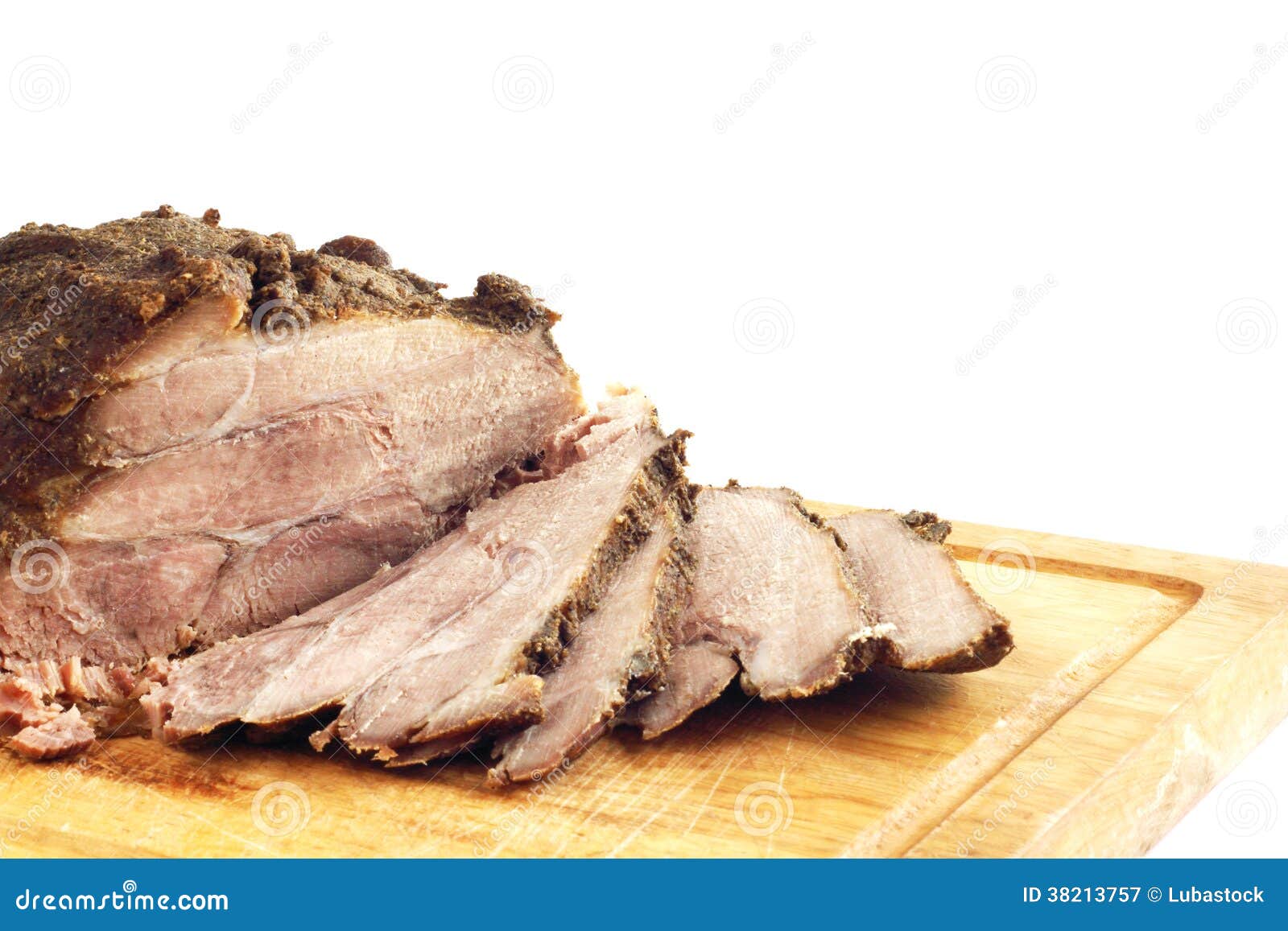 Roast Pork on a Wooden Board Stock Image - Image of barbecue, lunch ...