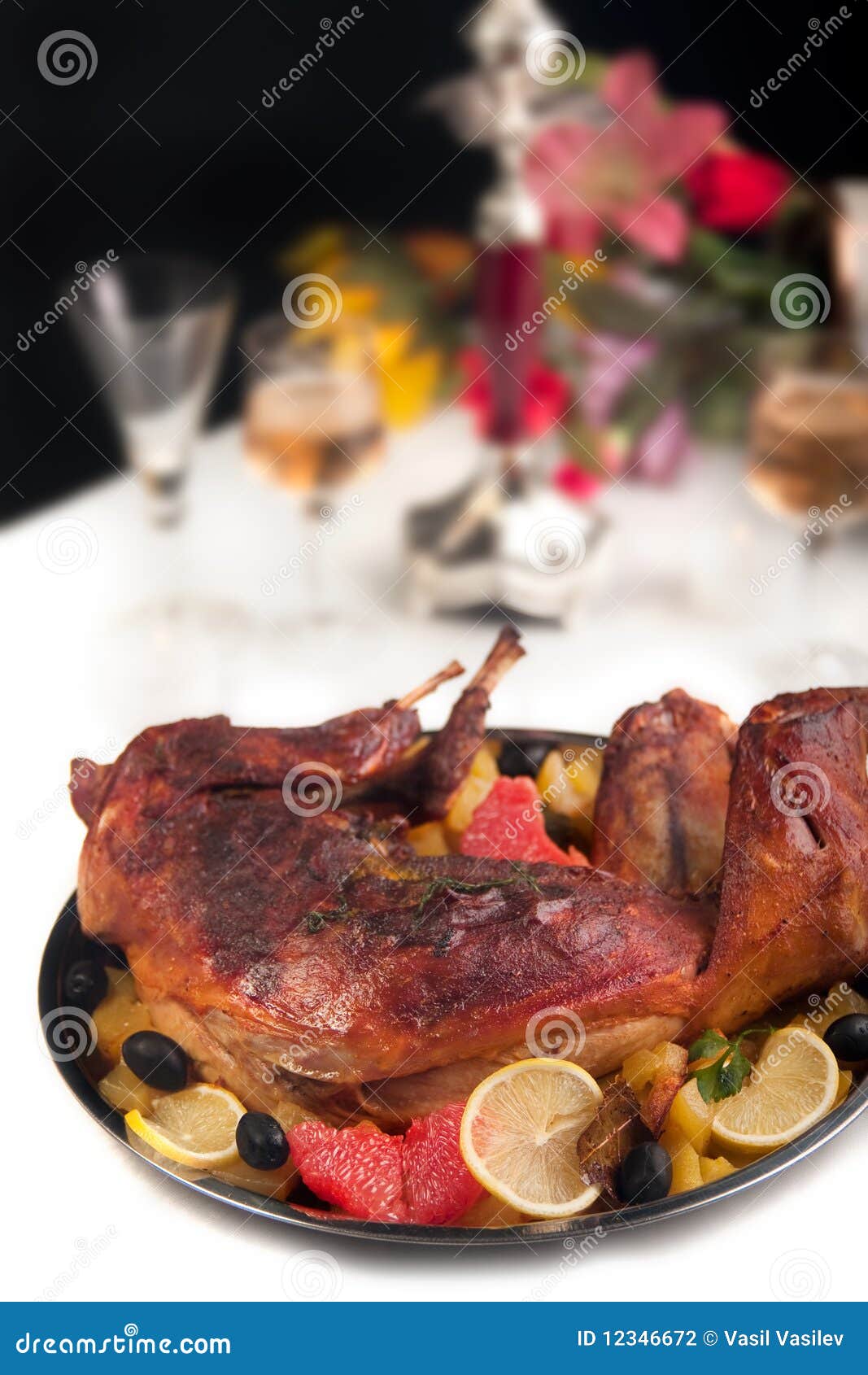 Roast rabbit stock photo. Image of life, roasted, herbs - 12346672